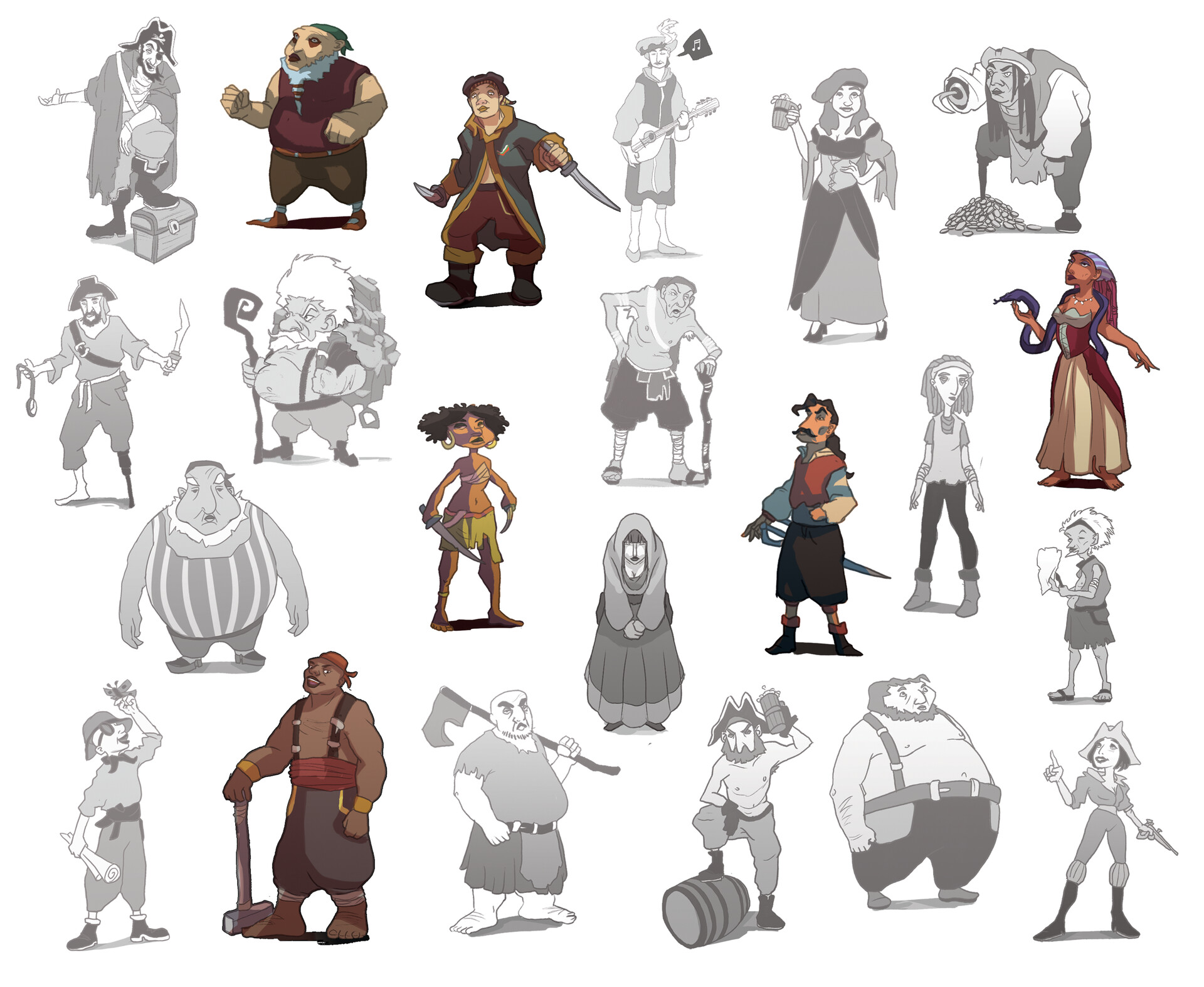 ArtStation - "Heroes & Scoundrels" Personal Art Book - Character Sketches