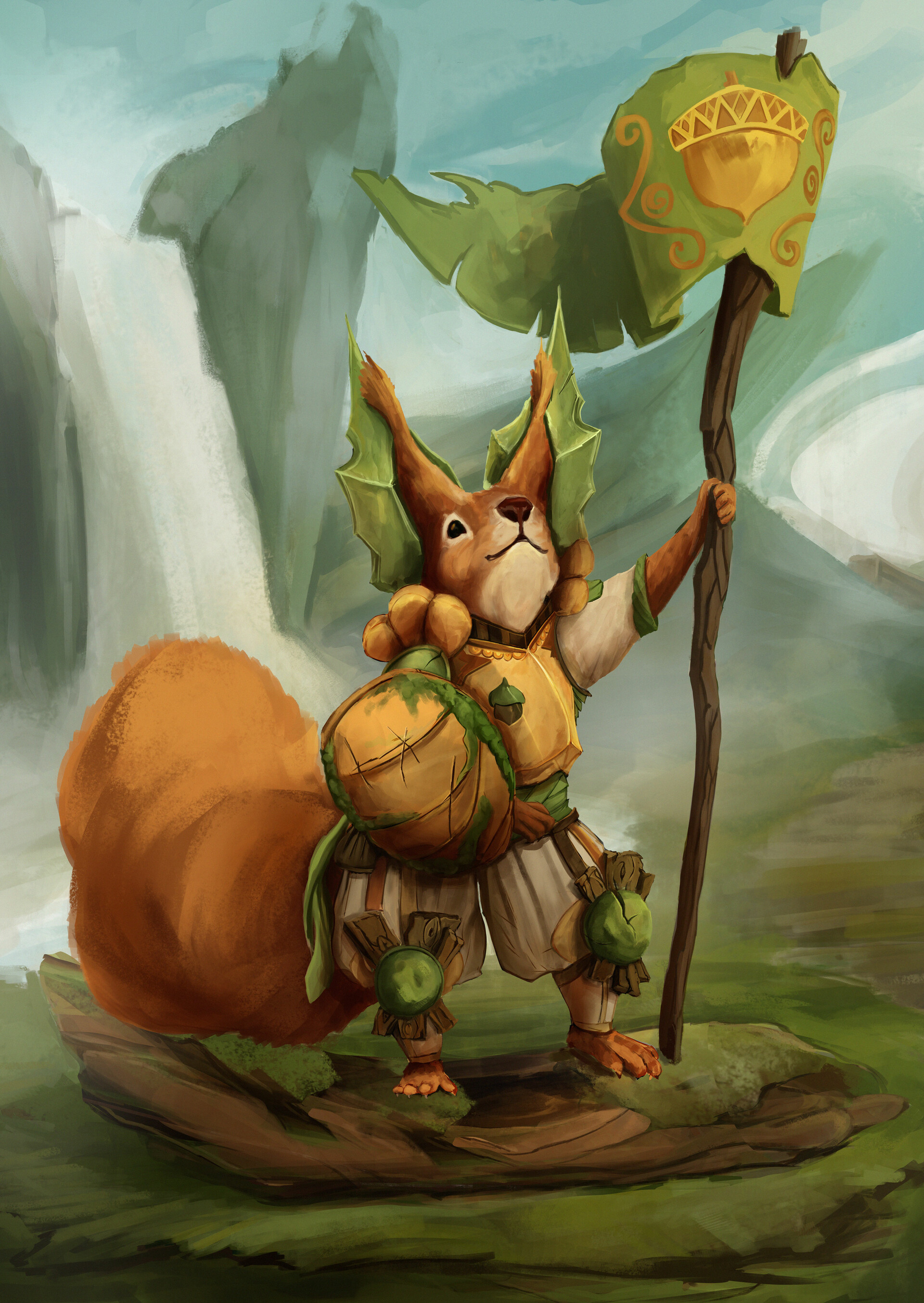ArtStation - Squirrel warrior of light