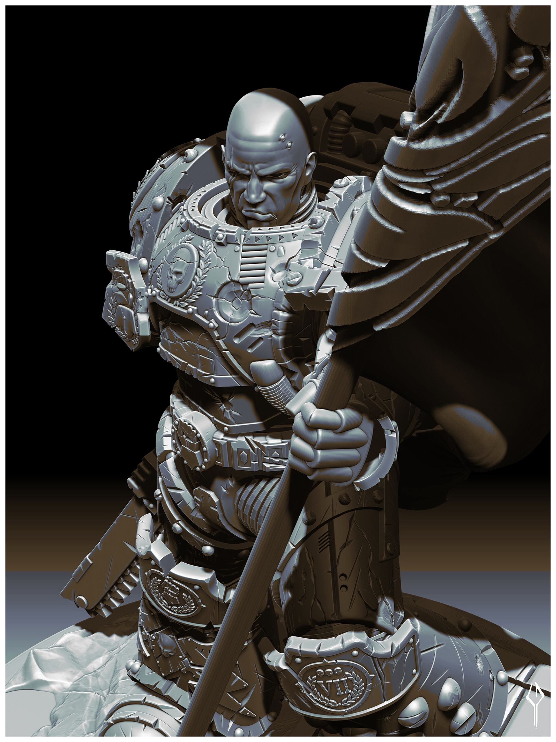 ArtStation - Battle-Damaged Space Marine Standard Bearer