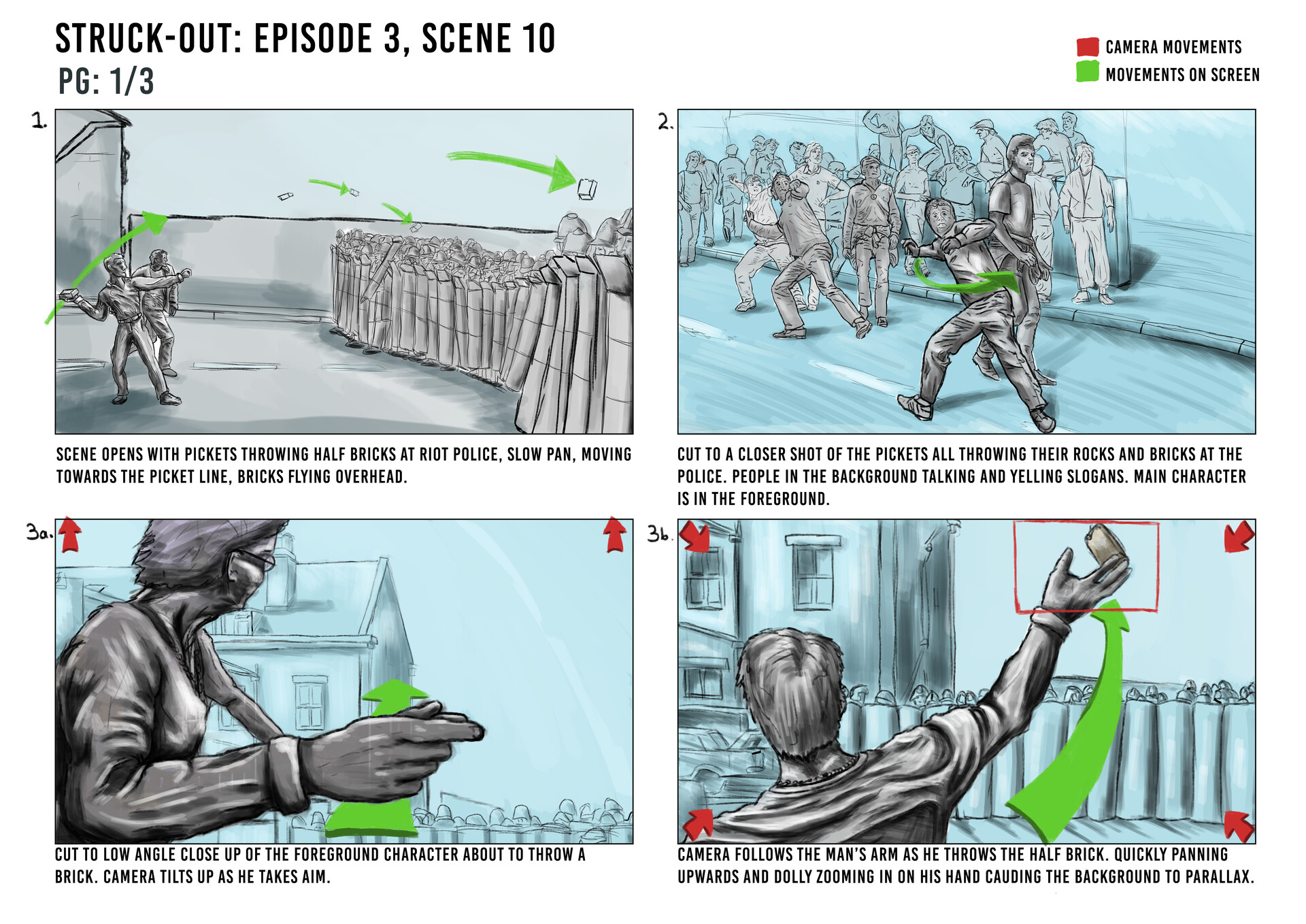 ArtStation - Picket storyboard for Struck-out