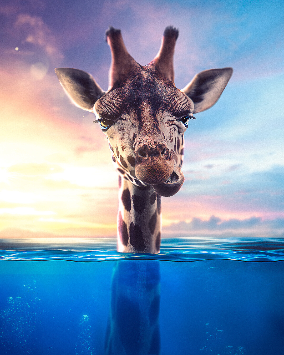 ArtStation - Giraffe under water