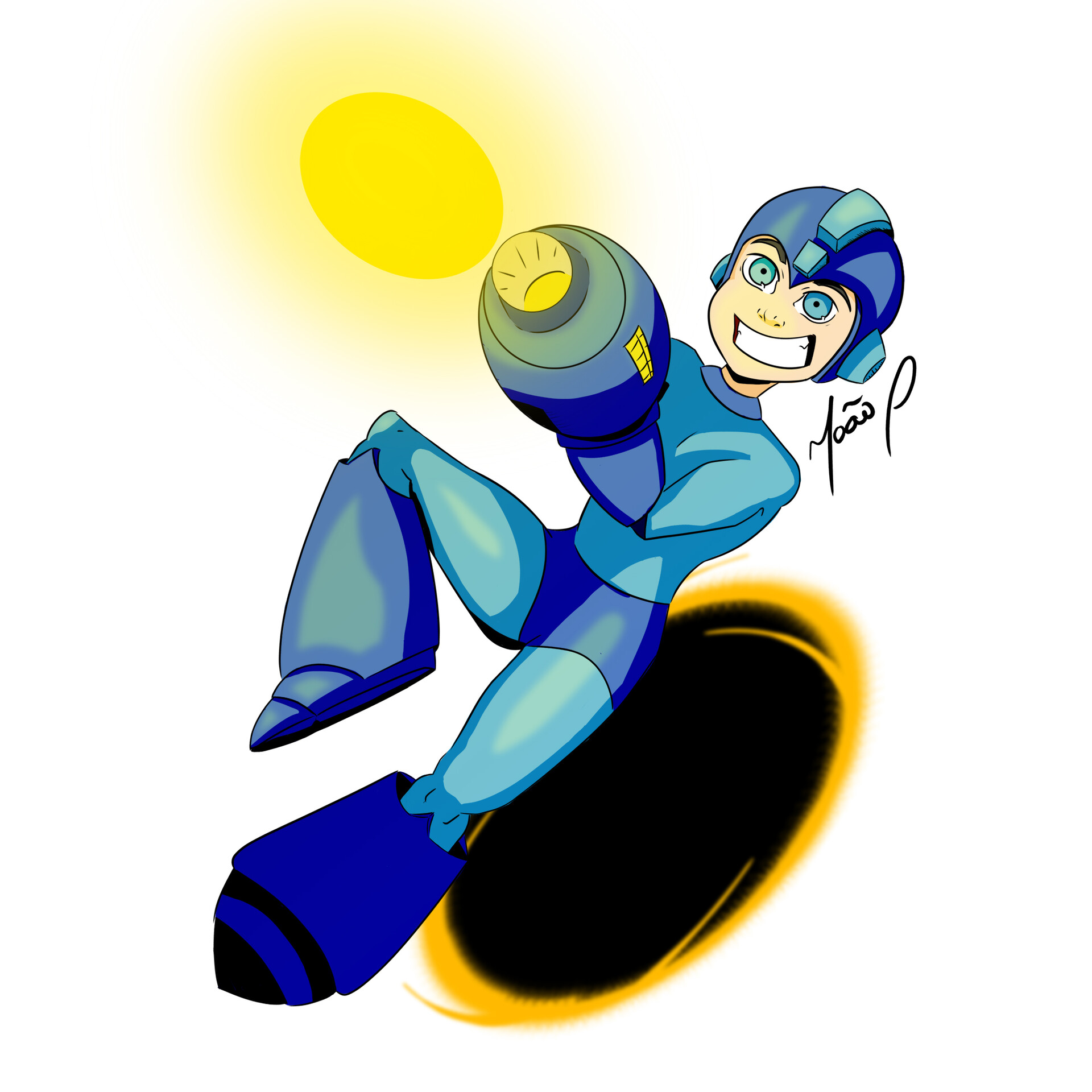 ArtStation - Megaman falling into a portal