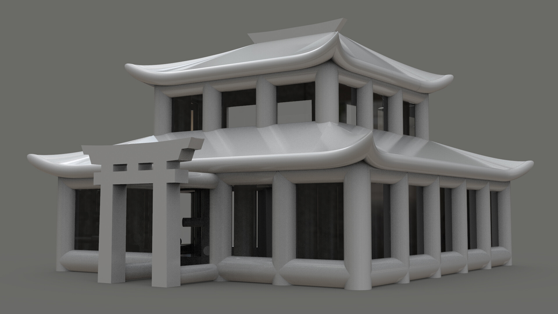 ArtStation - JAPANESE DOJO INFLATABLE