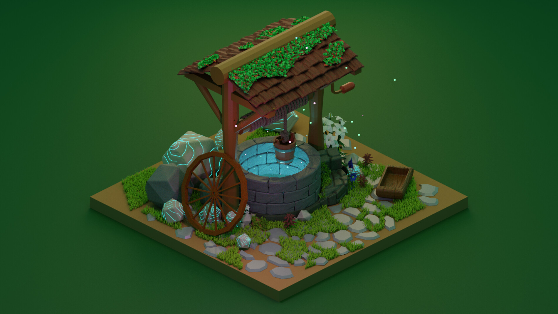 ArtStation - Isometric wishing well