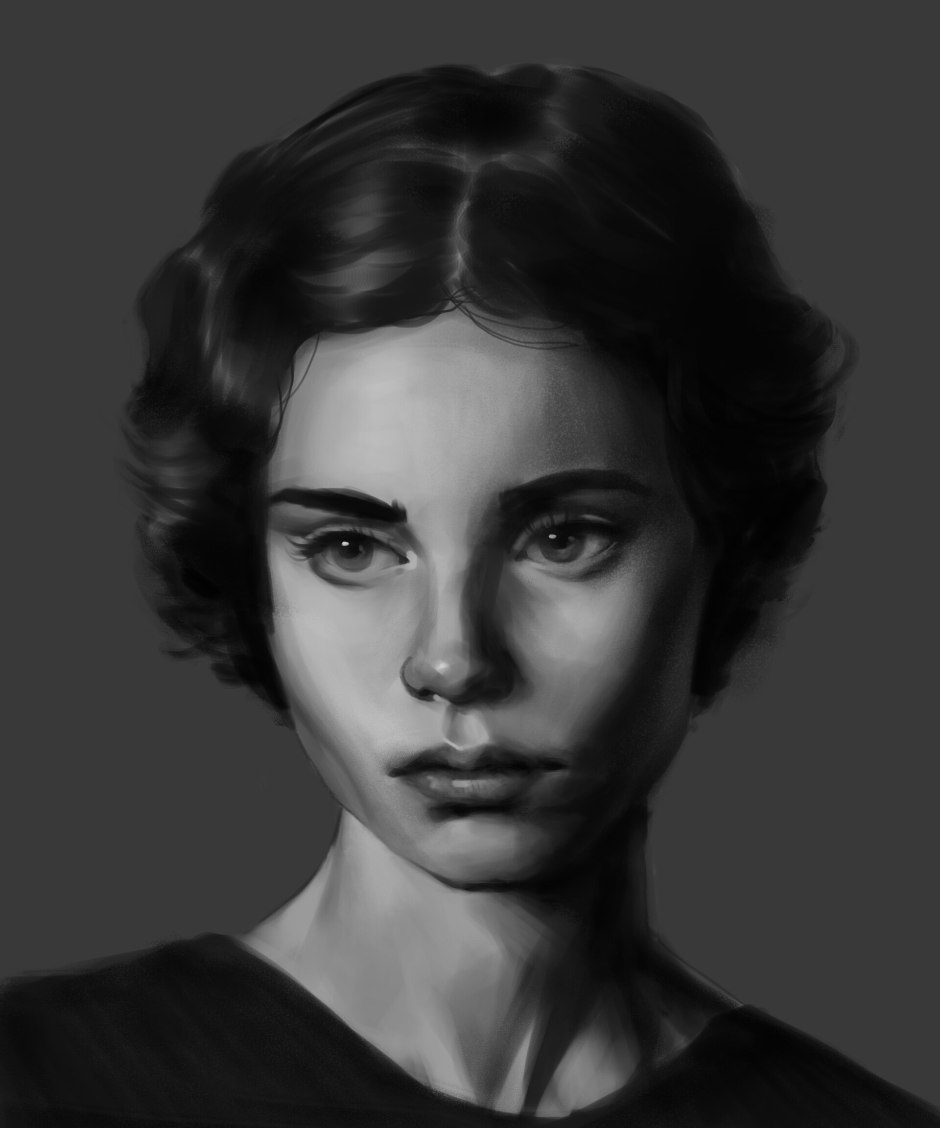 Grayscale Portrait Drawings