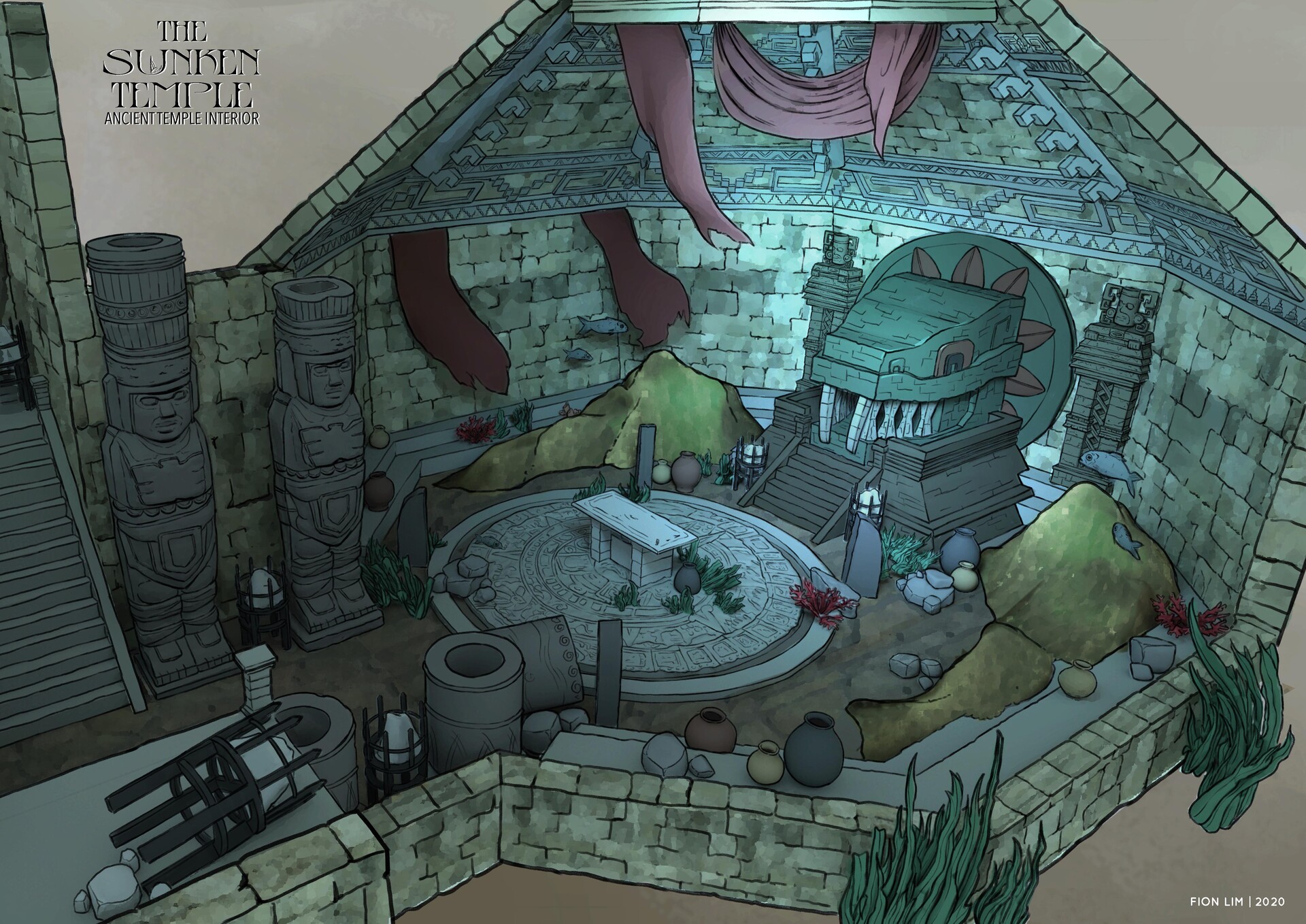 ArtStation - Sunken Mayan Temple - Interior