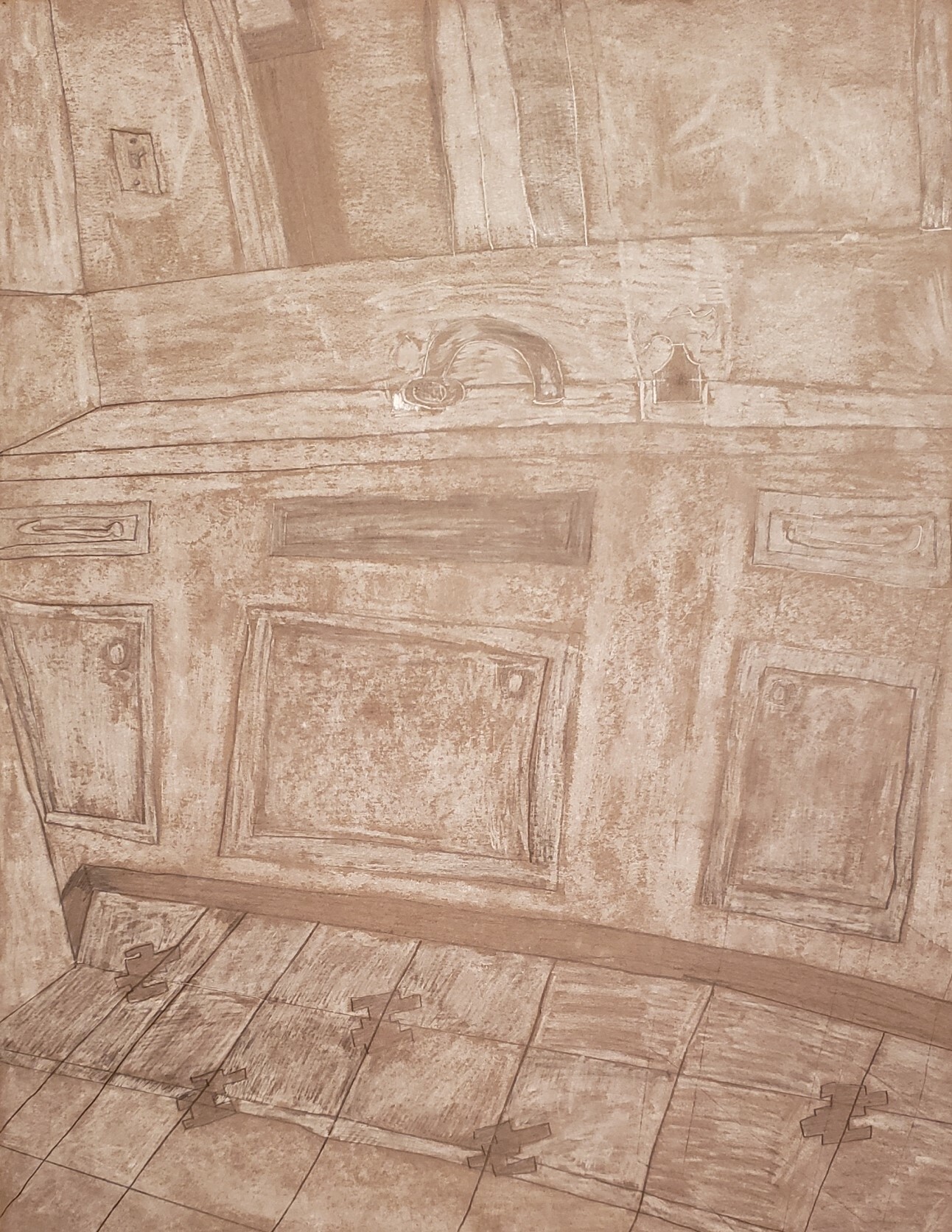 ArtStation - Bathroom Whiteout Drawing Sketch