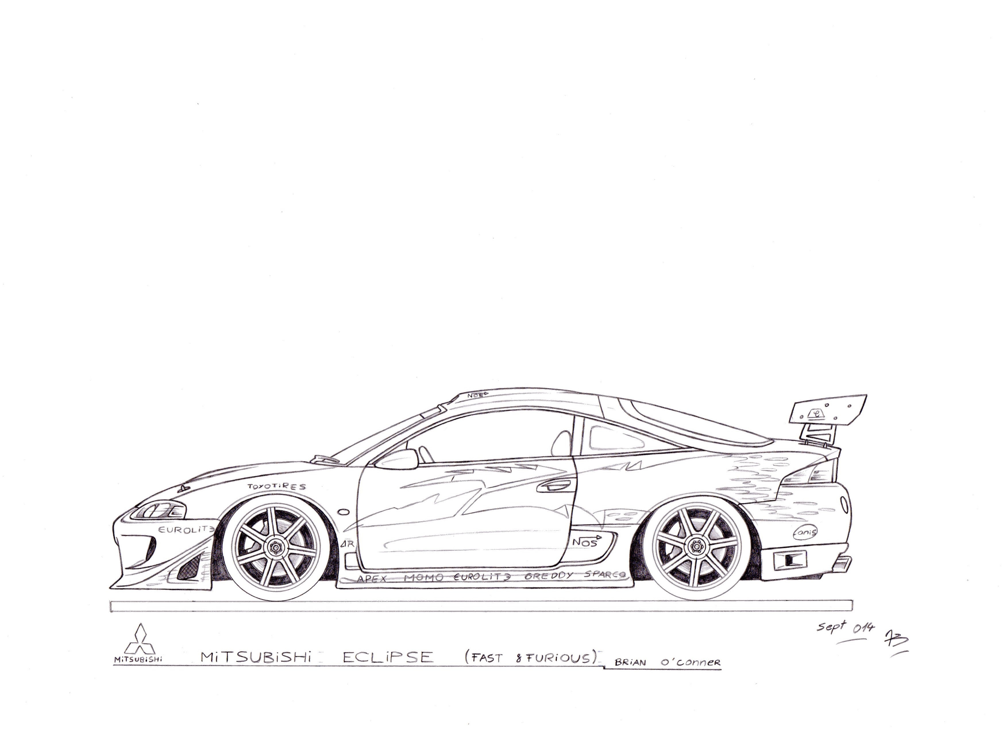 mitsubishi eclipse coloring pages