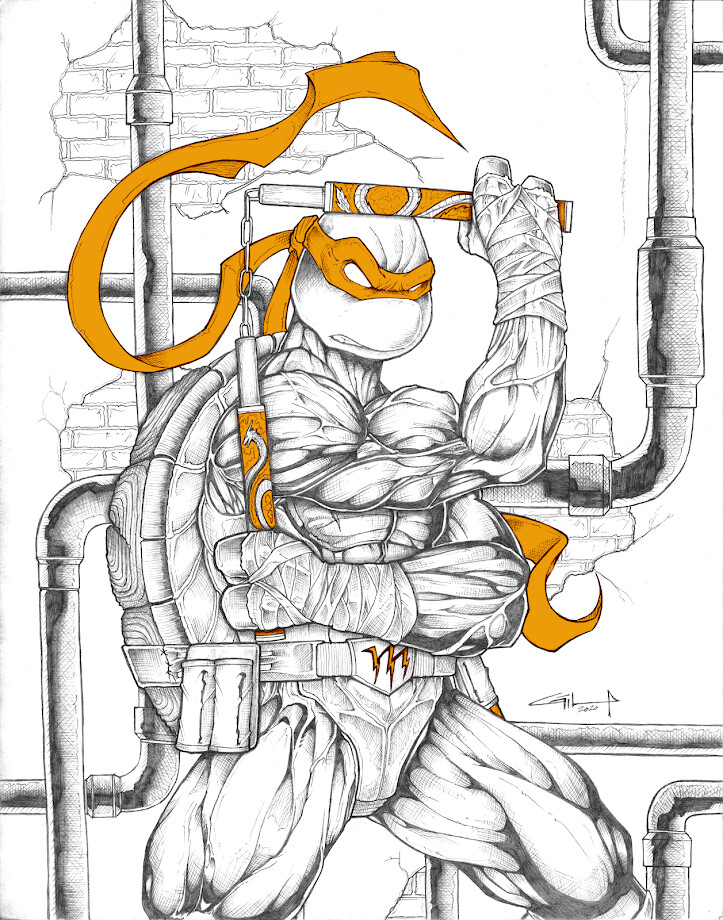 teenage mutant ninja turtles coloring pages michelangelo