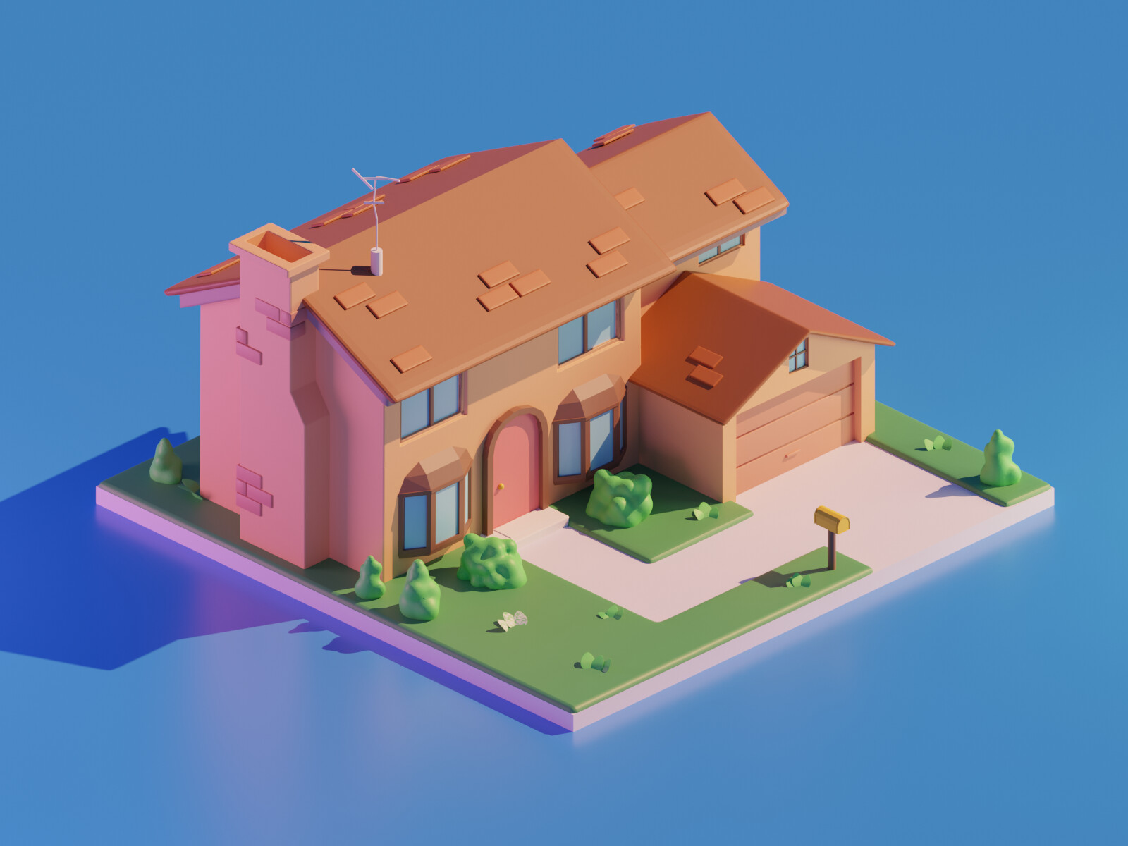 ArtStation - The simpsons house, 742 Evergreen Terrace (Lowpoly, isometric)