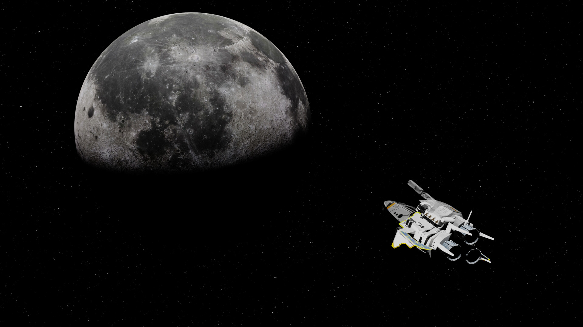 ArtStation - Moon and spaceship