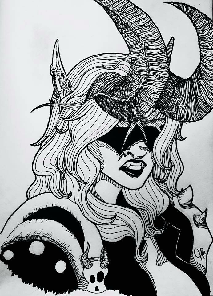 how to draw a demon hunter