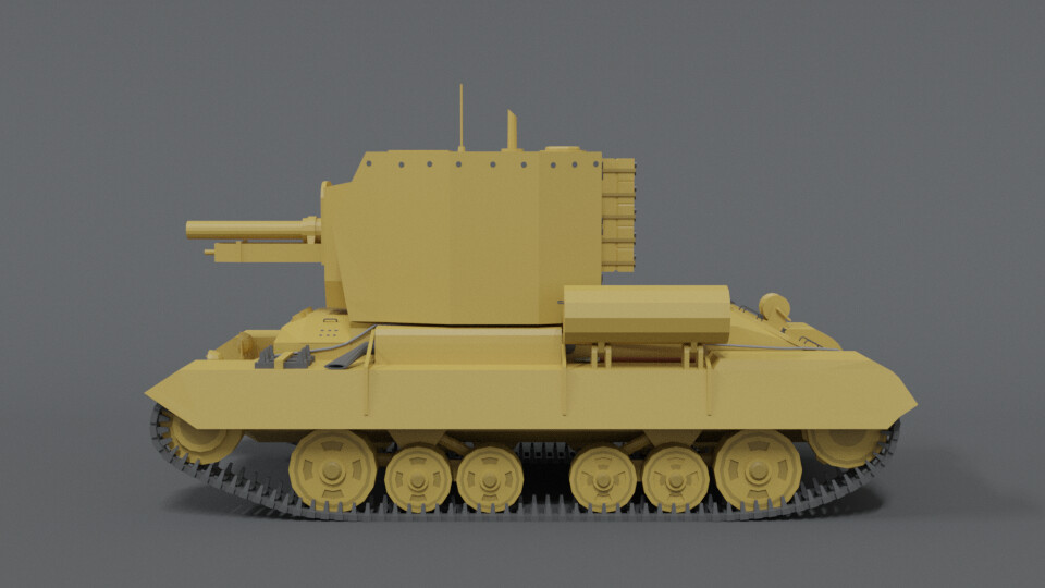 chroma 3D - Low Poly Cartoon Bishop Tank