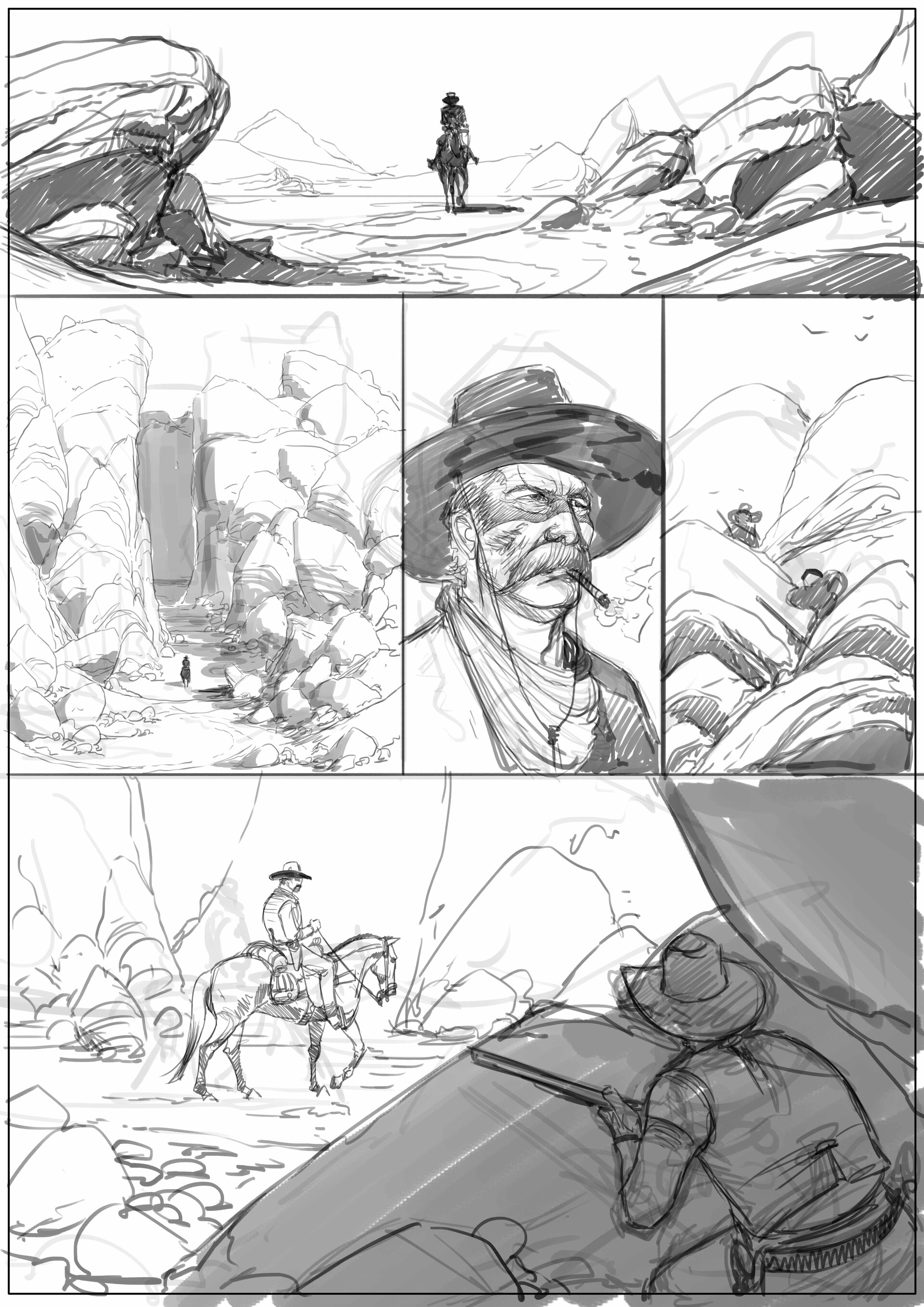 ArtStation - Wild West Comic page