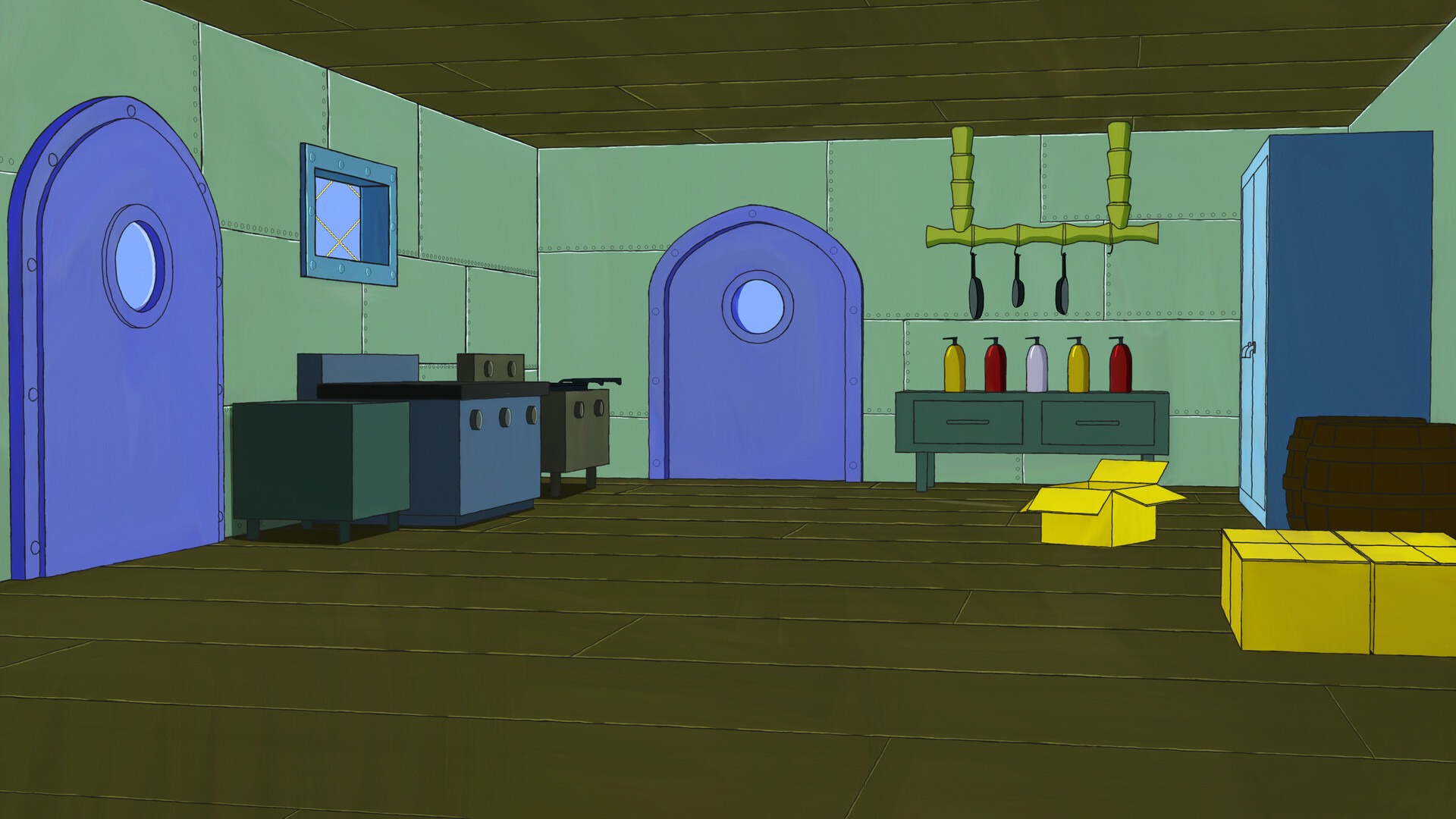 ArtStation - Krusty Krab's kitchen