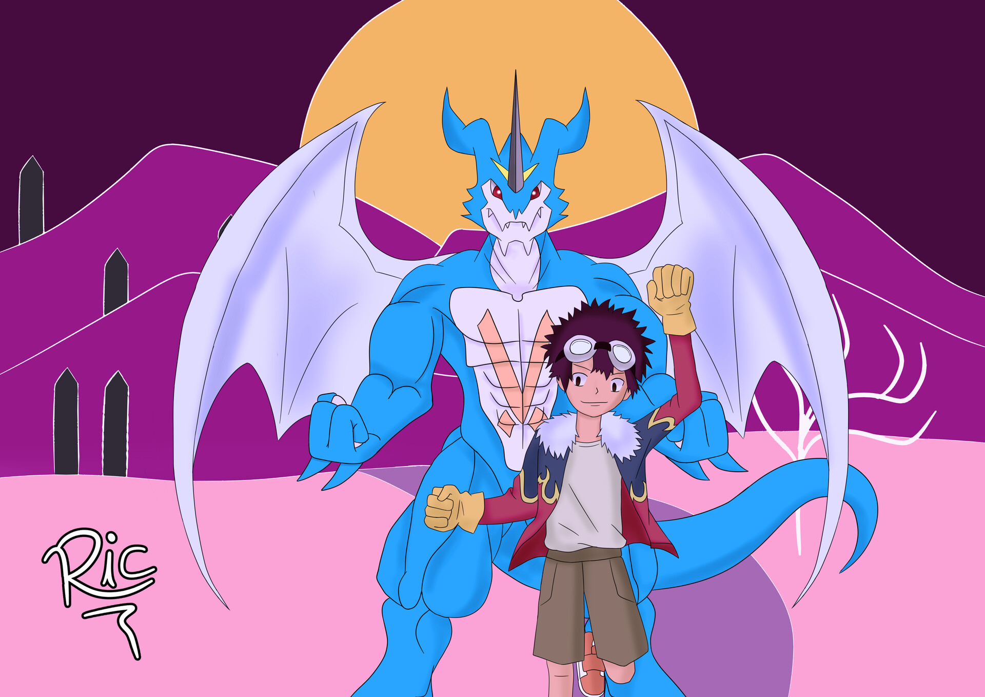 ArtStation - Digivibes Collab 2020 - Digimon Vaporwave/Lofi