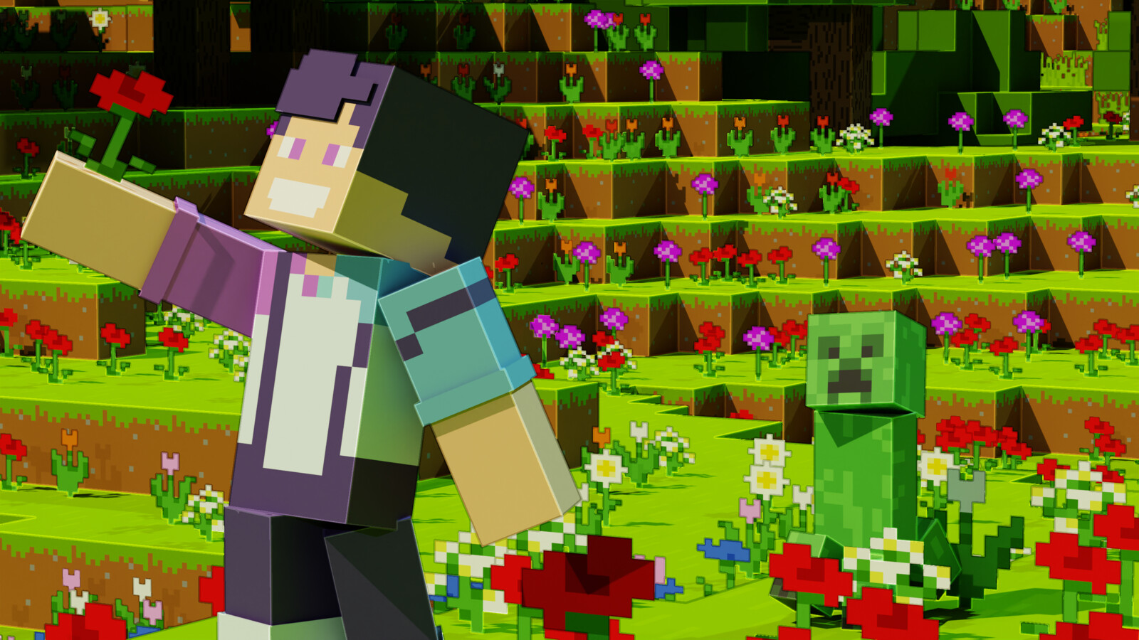 Ashley Lewis-Lopez - [Commission] Minecraft Flower Field