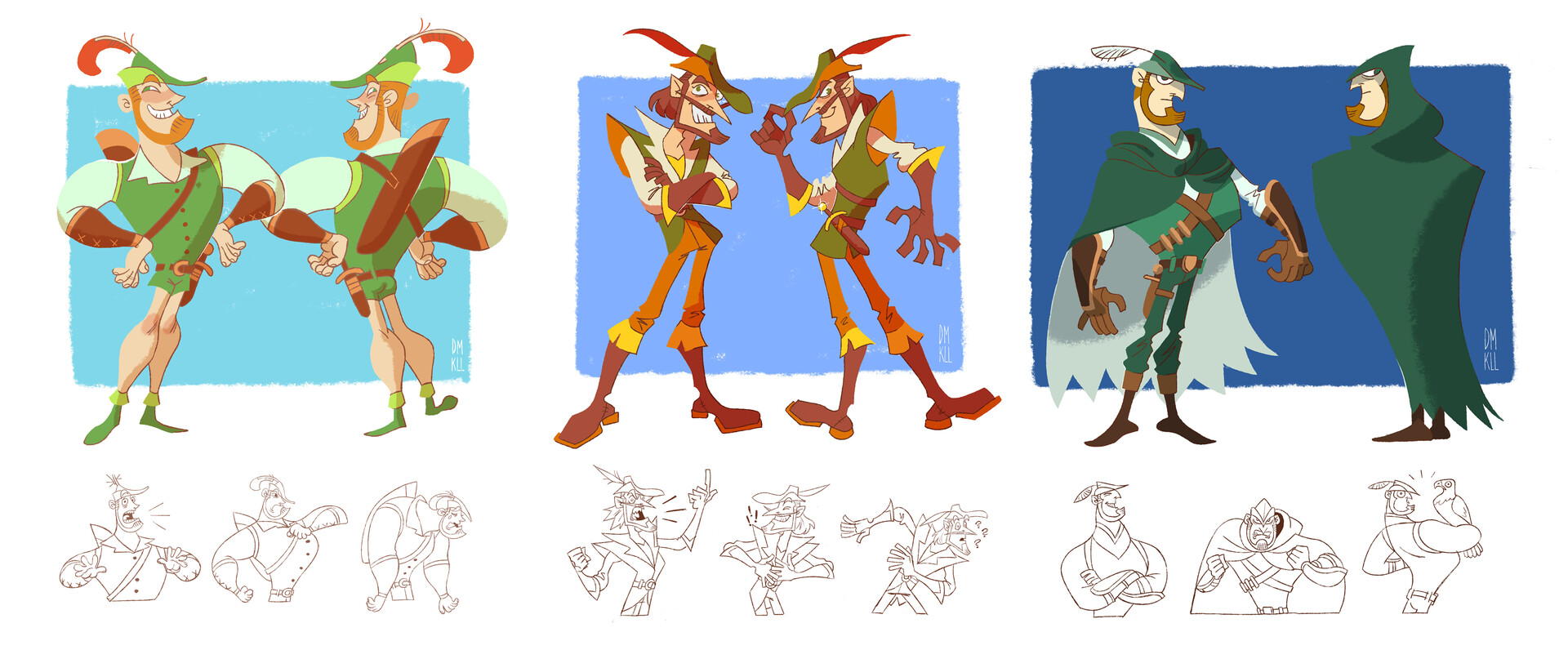 how to draw robin hood characters