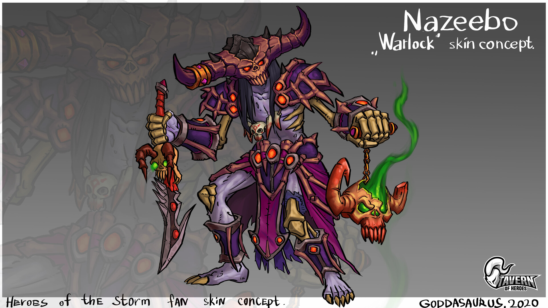 ArtStation - Eerie Warlock. Heroes of the Storm Nazeebo fan skin concept.