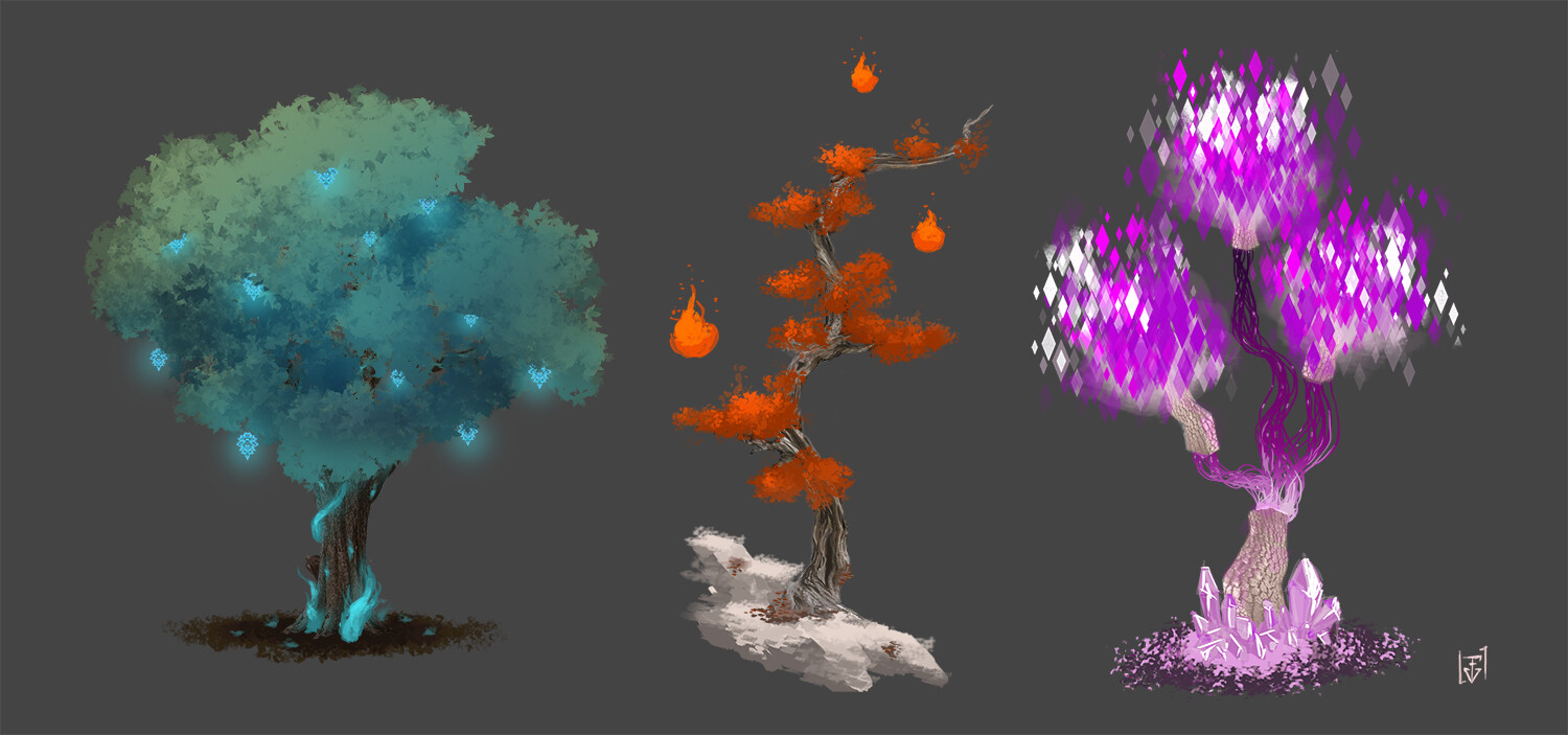 ArtStation - Magic trees and color variants