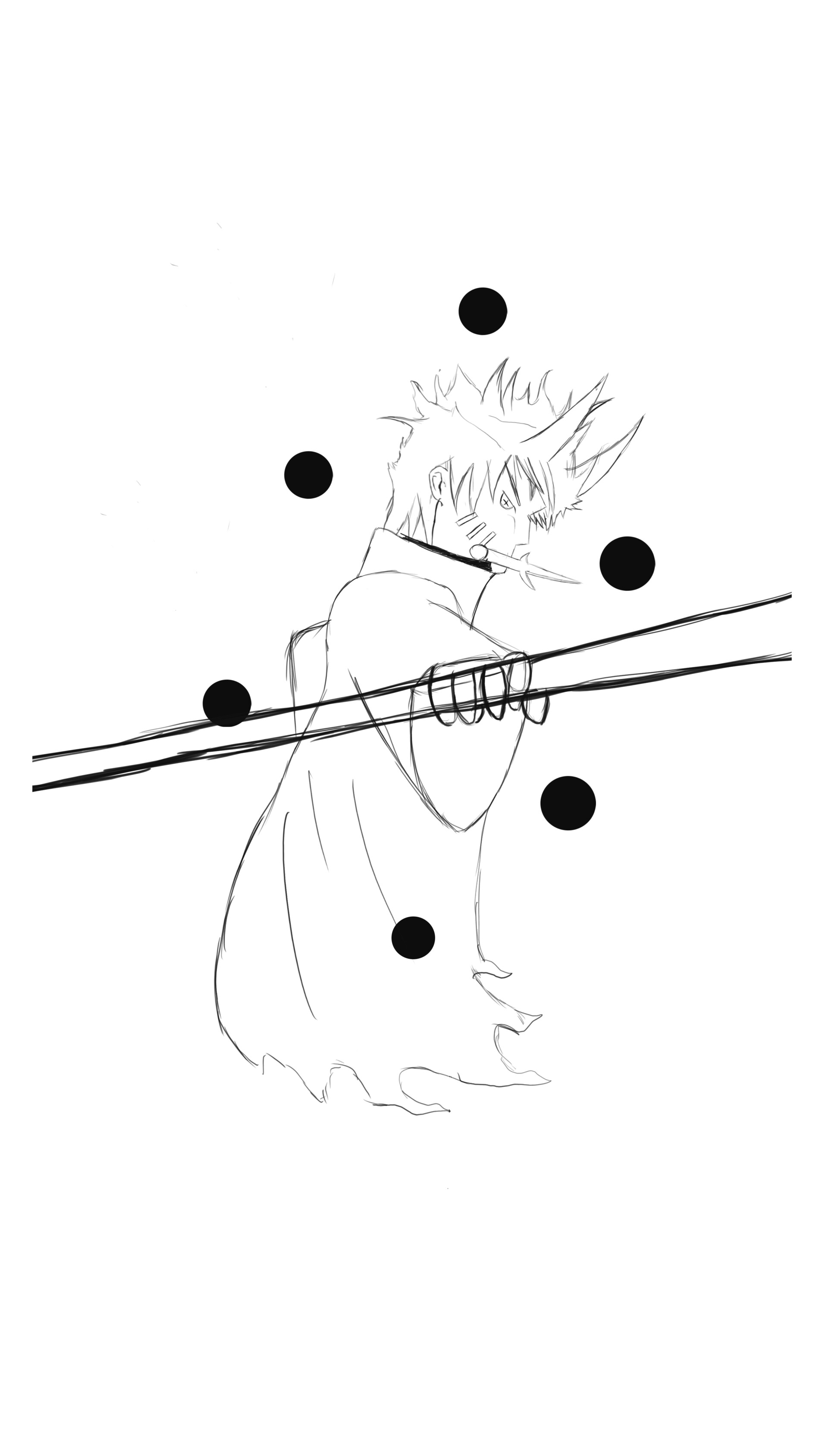 how to draw naruto chakra mode