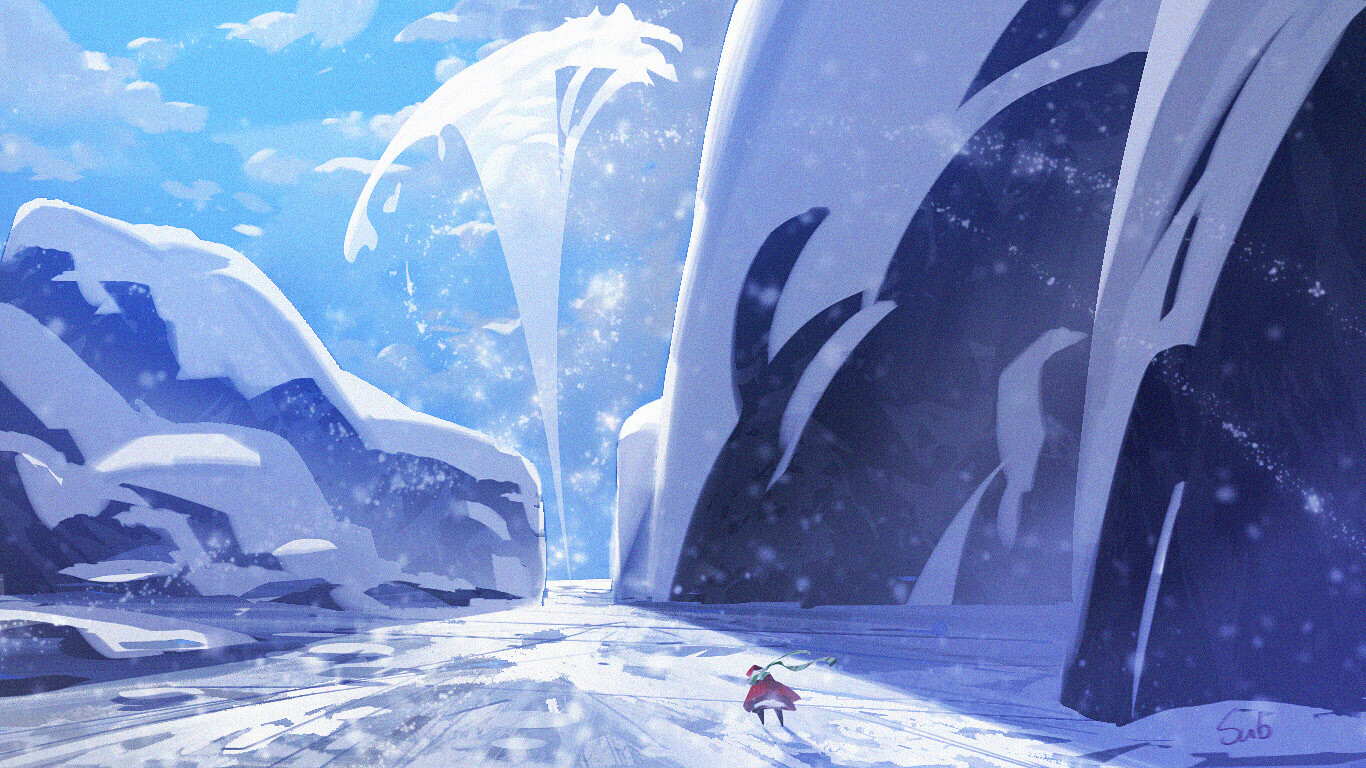 ArtStation - Snow road