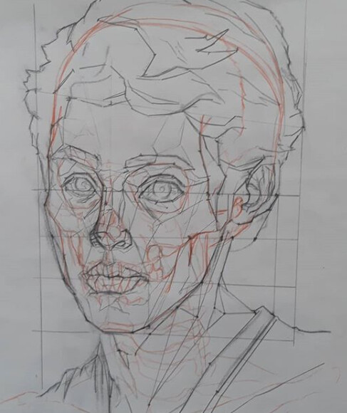 ArtStation - Self Portrait Measure Drawing