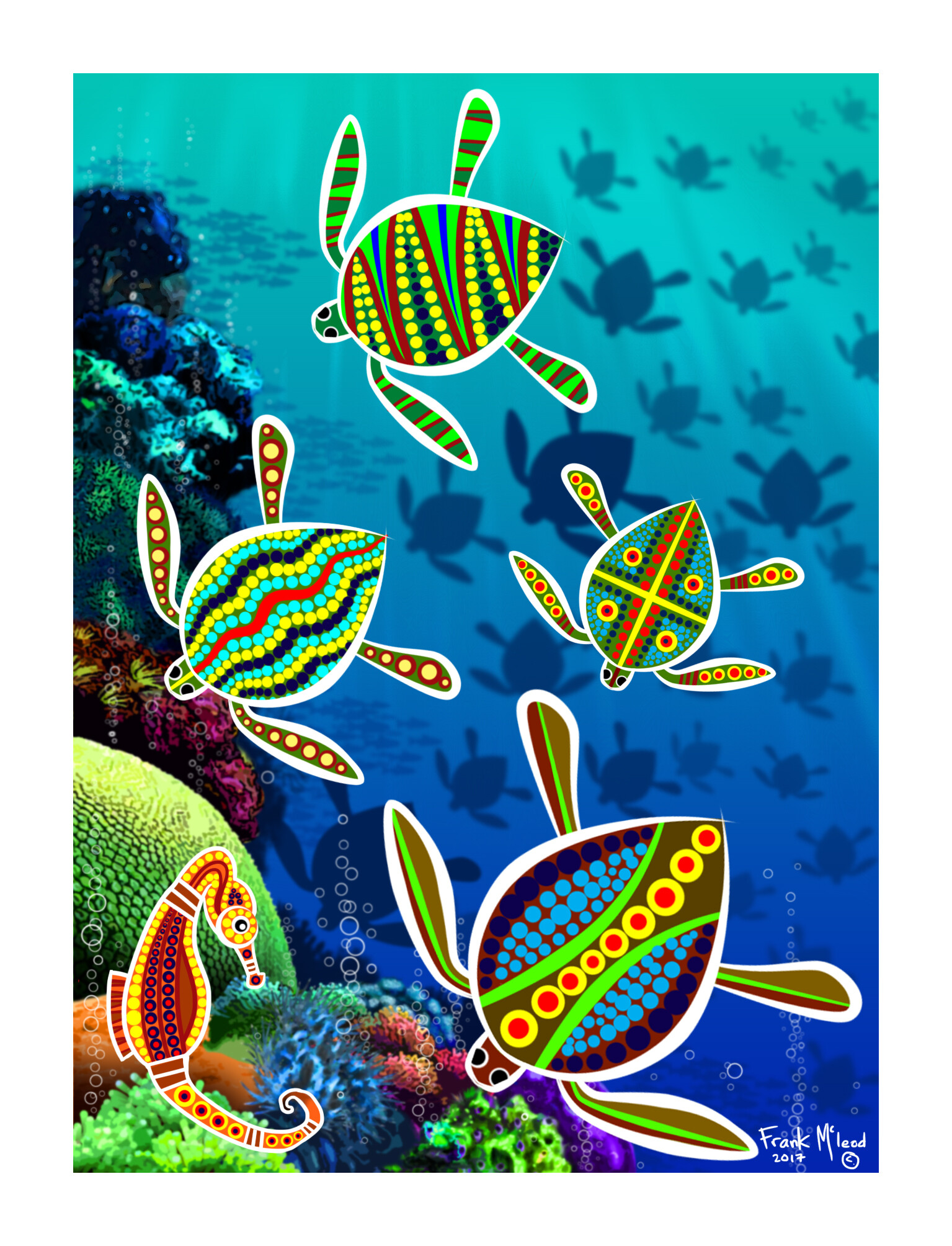 ArtStation - Sea Turtle on Great Barrier Reef