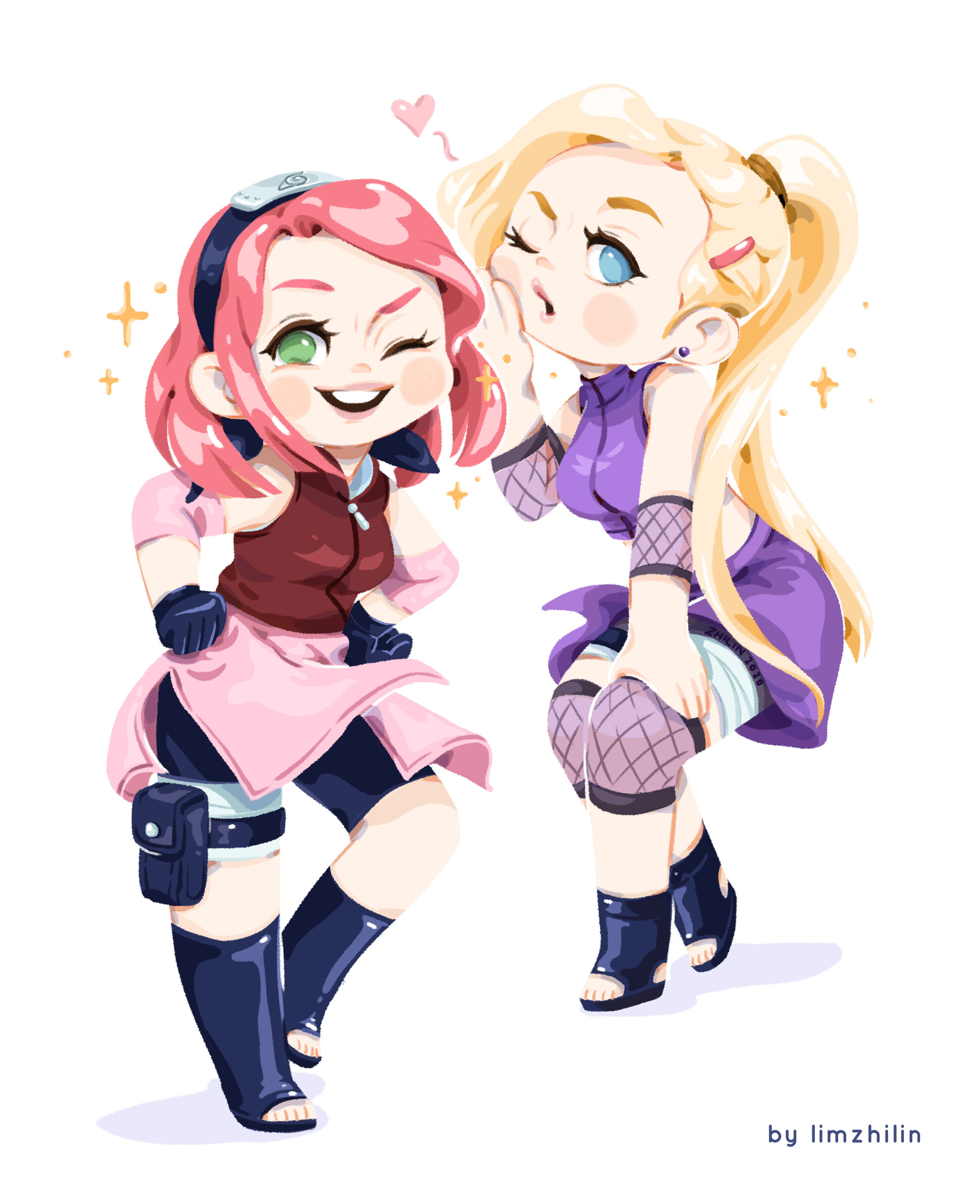 ArtStation - Dangerous Duo // Sakura & Ino, Zhi Lin Lim