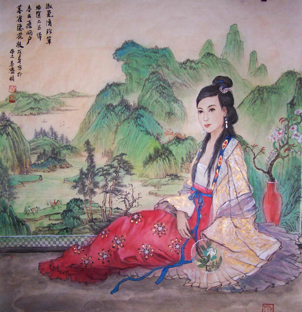 ArtStation - female portrait , brush painting