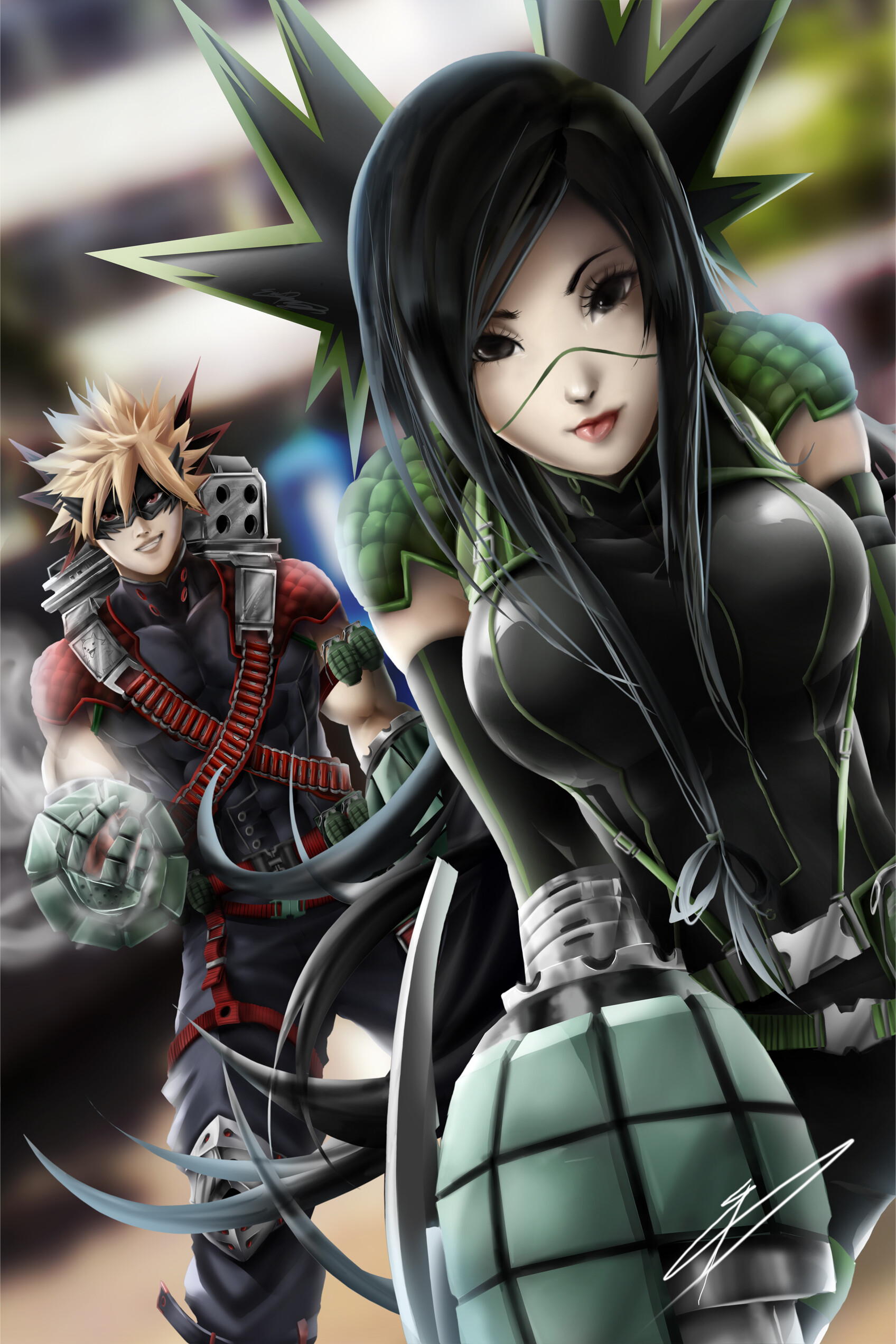 ArtStation - Bakugo and Froppy Grenade gear MHA