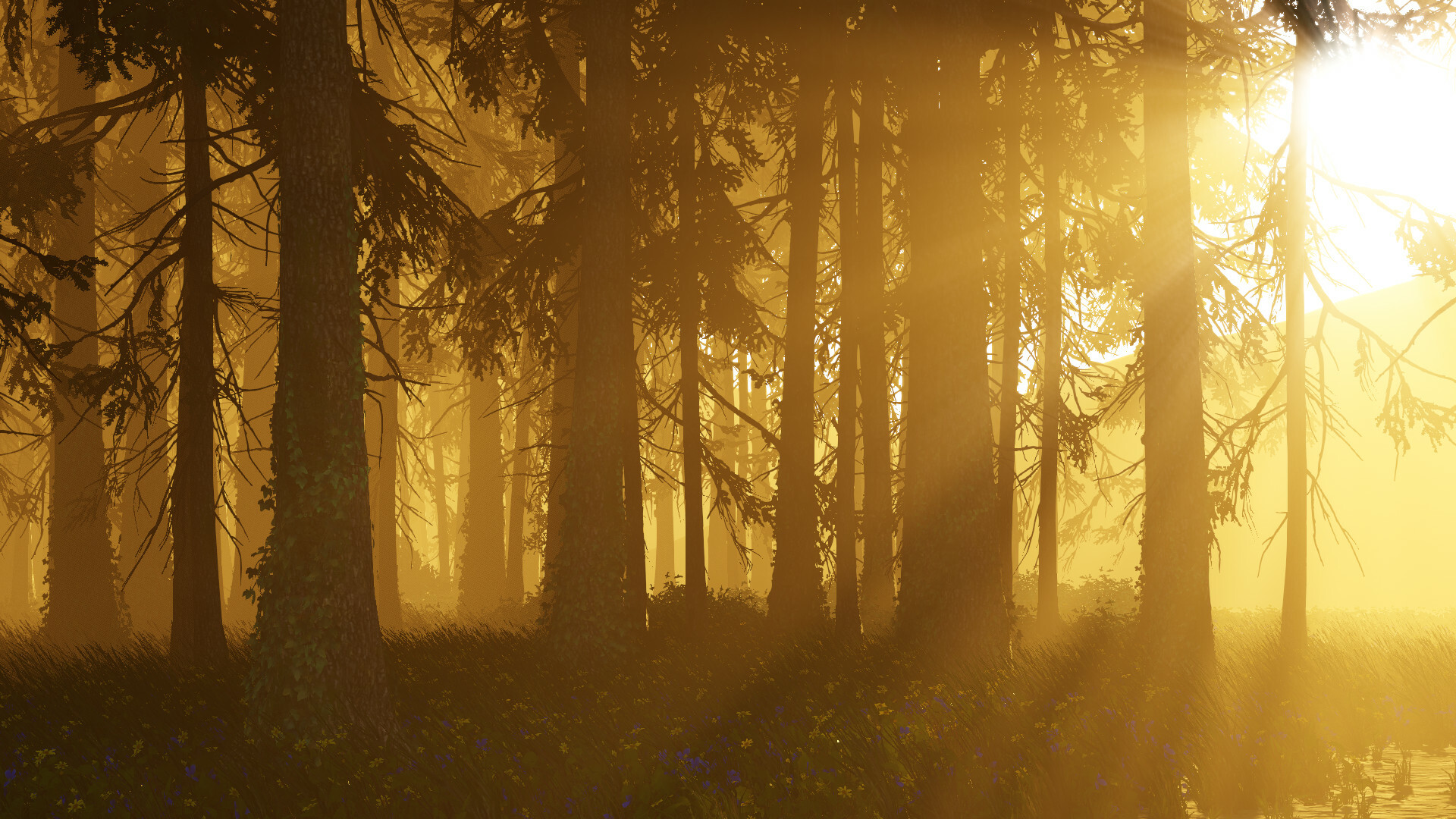 ArtStation - Sunset Forest Rays - CRYENGINE V