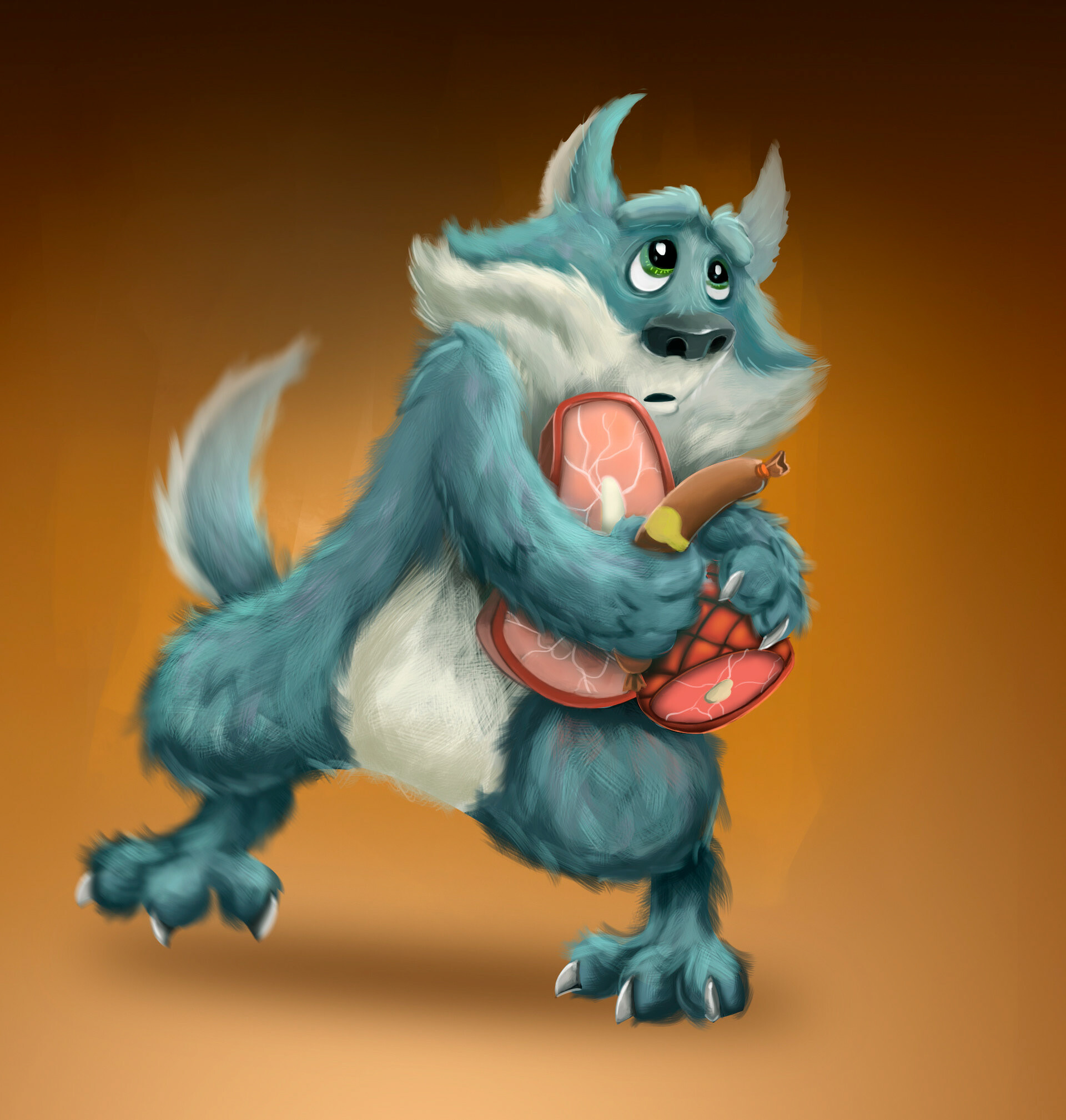 ArtStation - Hungry wolf | 2D Art