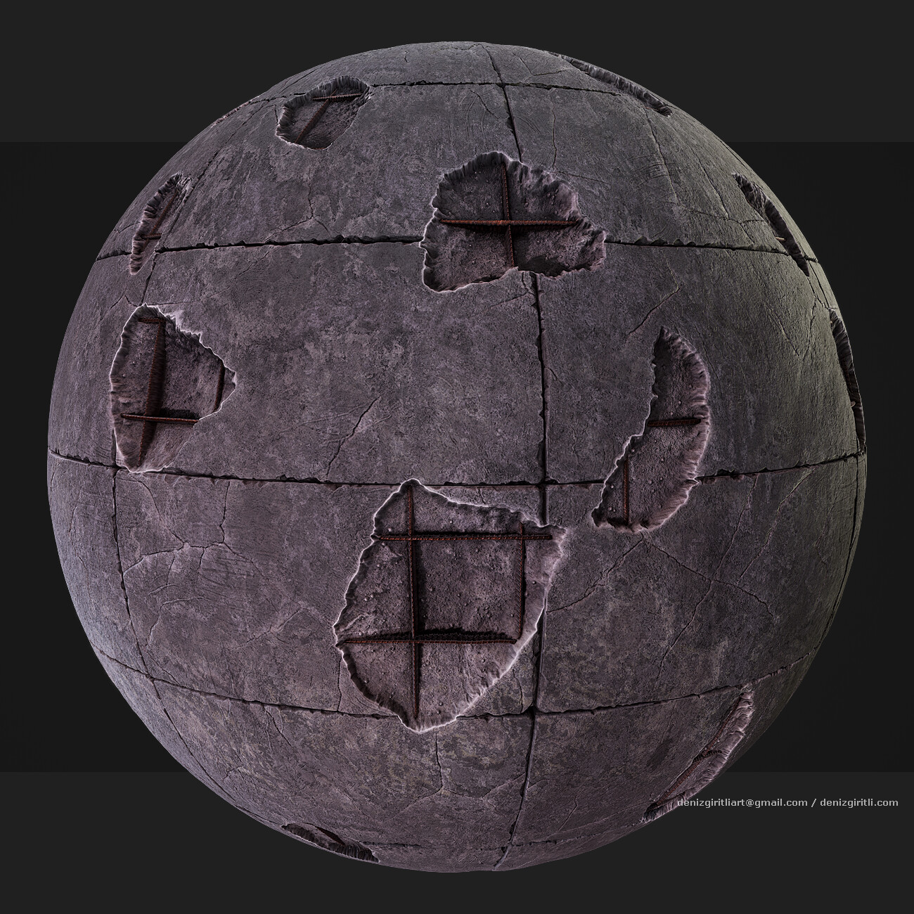 ArtStation - Broken Concrete Wall Material - Substance Designer