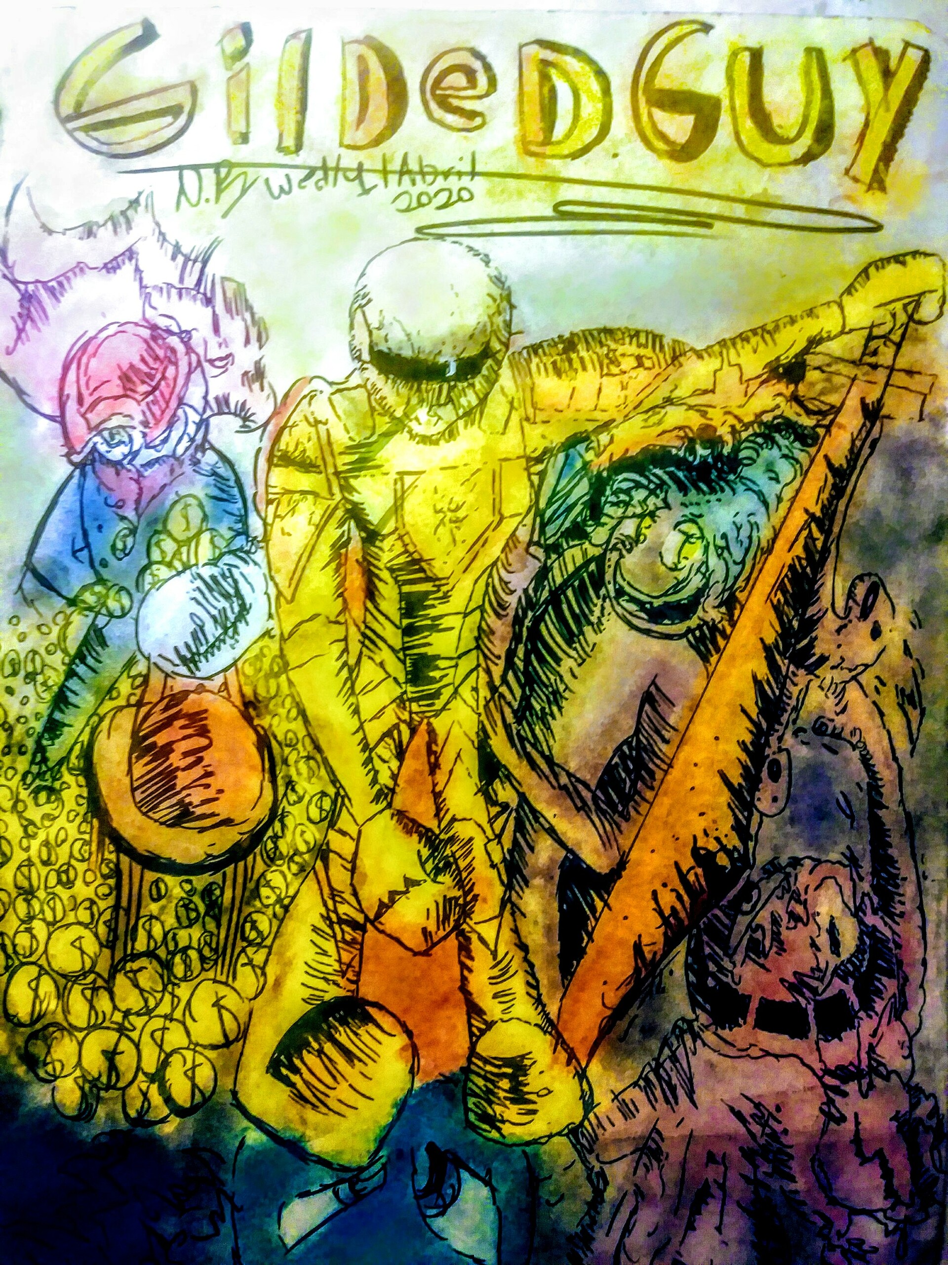 ArtStation - (Paper mache GildedGuy, also a drawing)