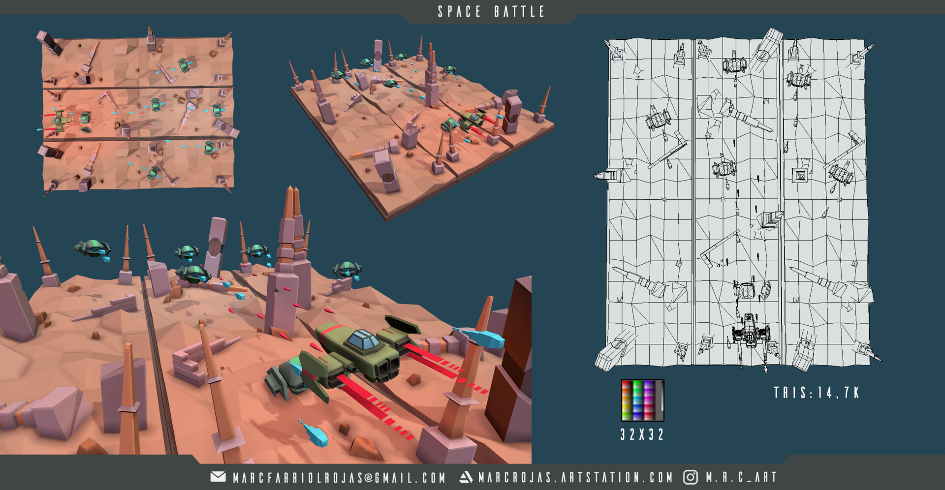 Marc Rojas - Low-poly Space Battle