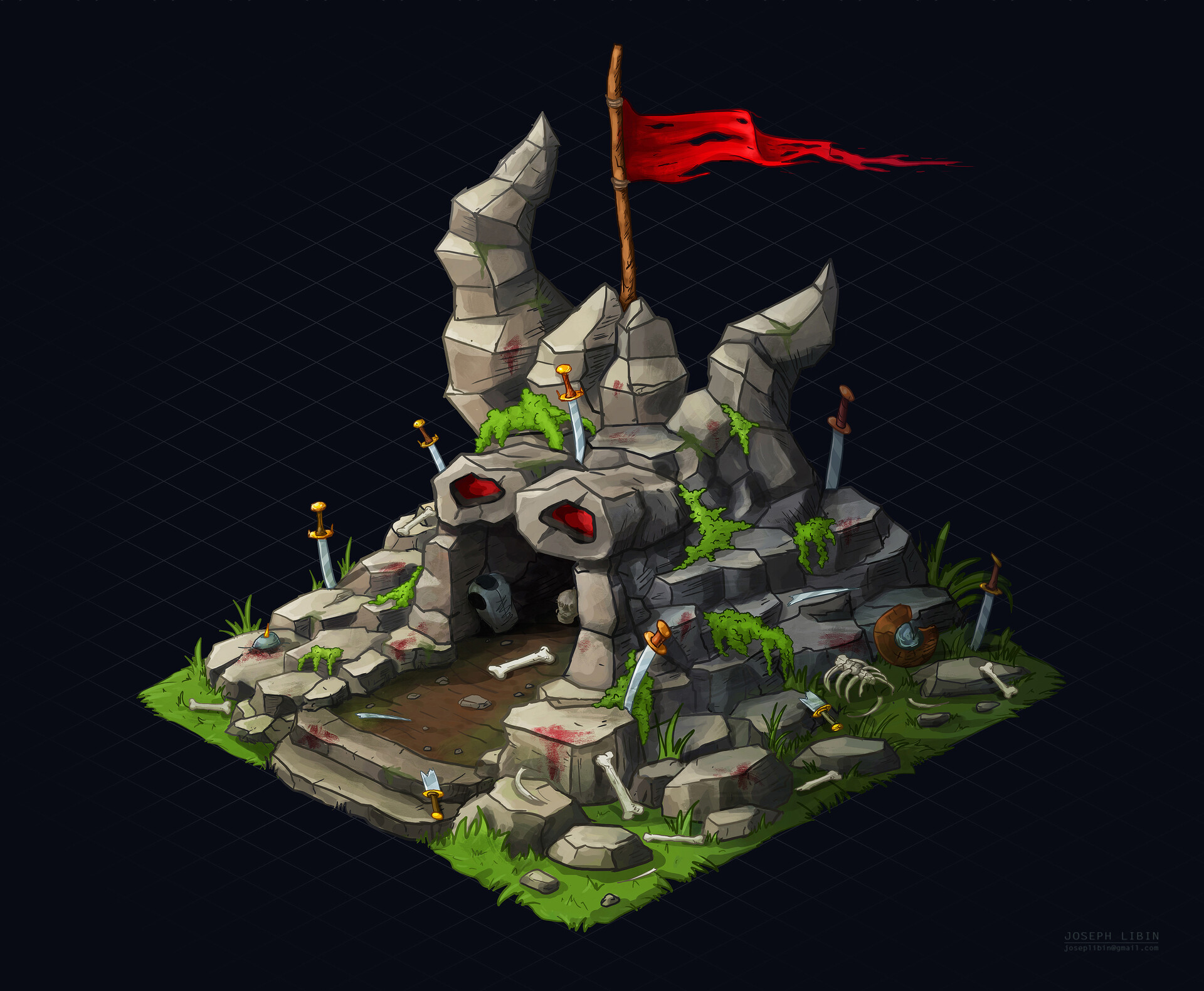 ArtStation - Isometric Rough Concept Cave