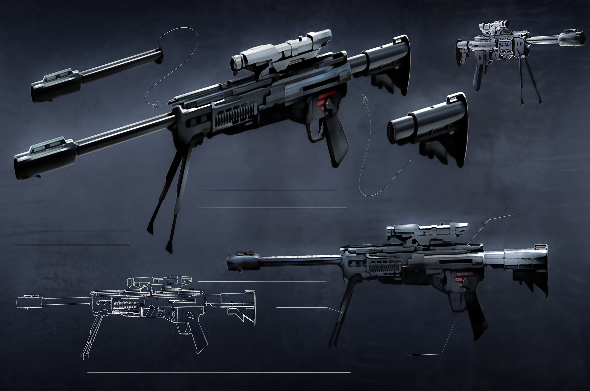 ArtStation - Sniper Rifle Design