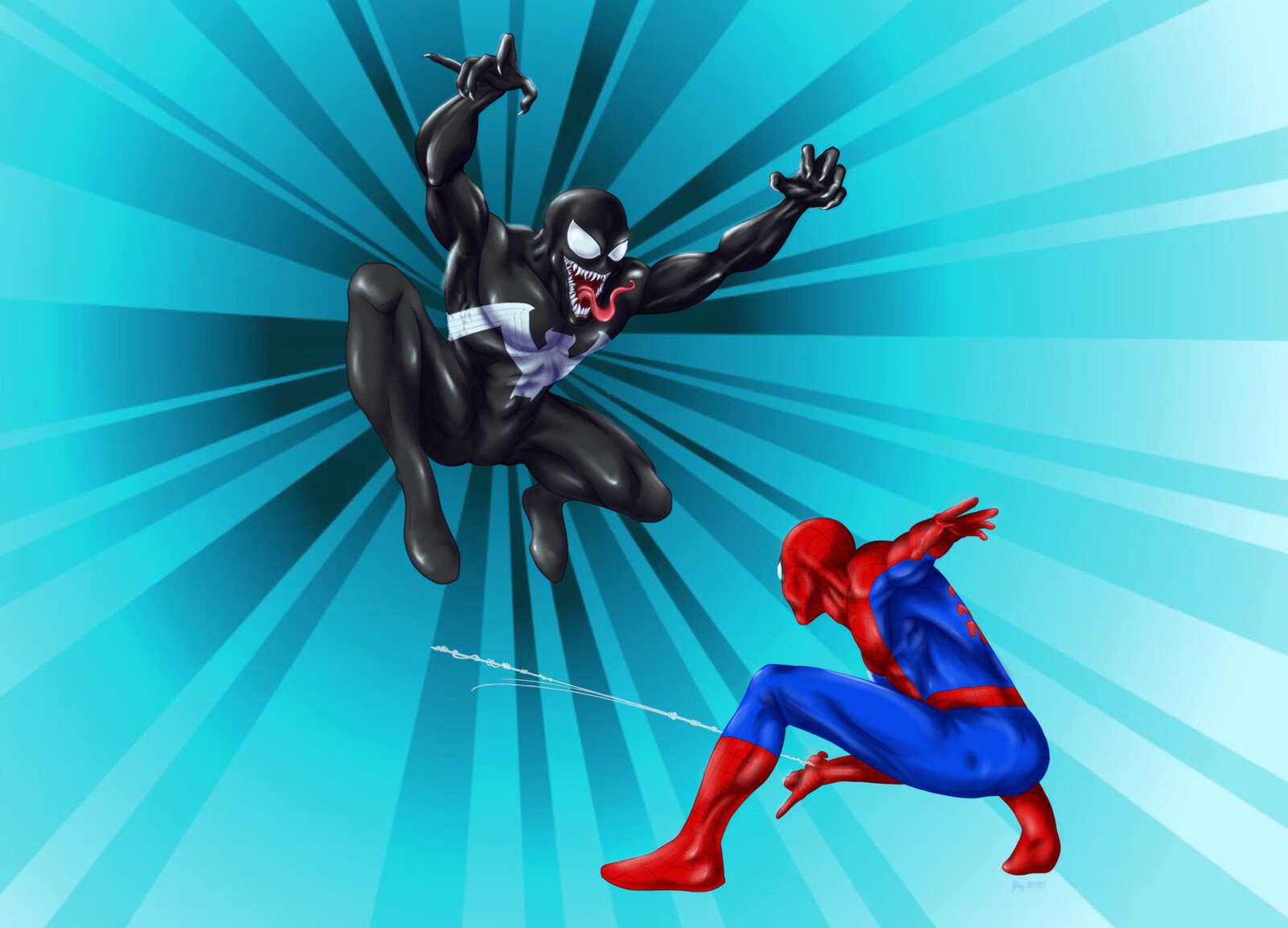 Swashbuckling Art Studio - Spidey Venom Fight