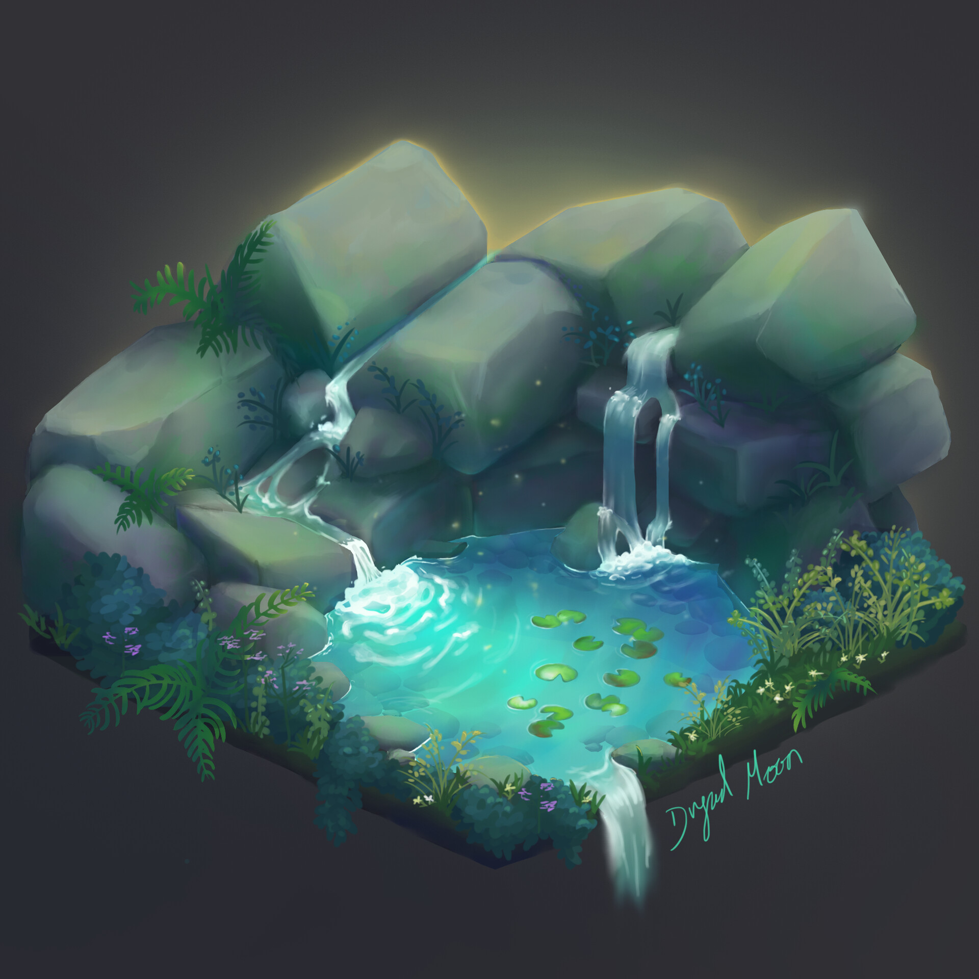 ArtStation - Isometric Pond Diorama