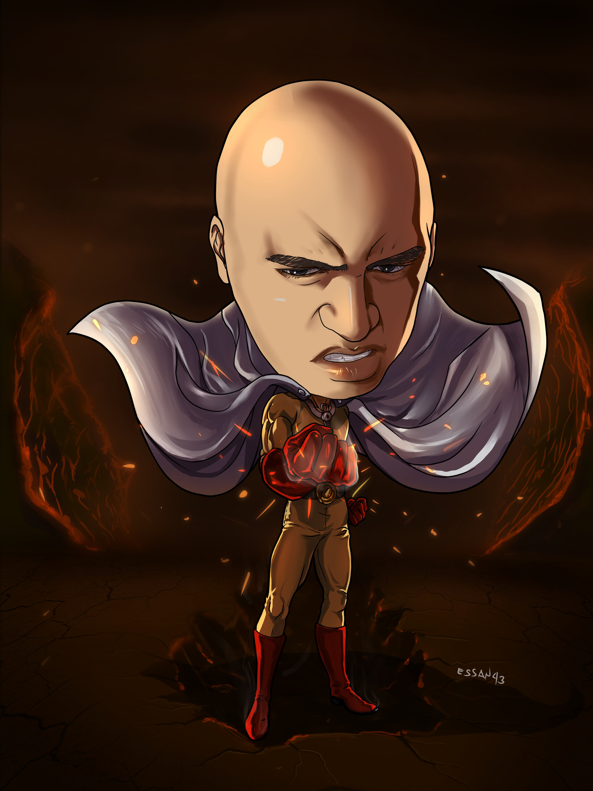ArtStation - Chester as One Punch Man