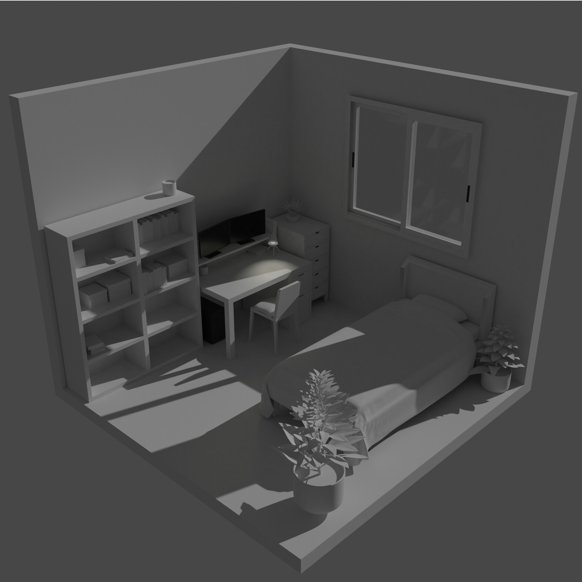 Magdalena Slodczyk - 3D bedroom / work space