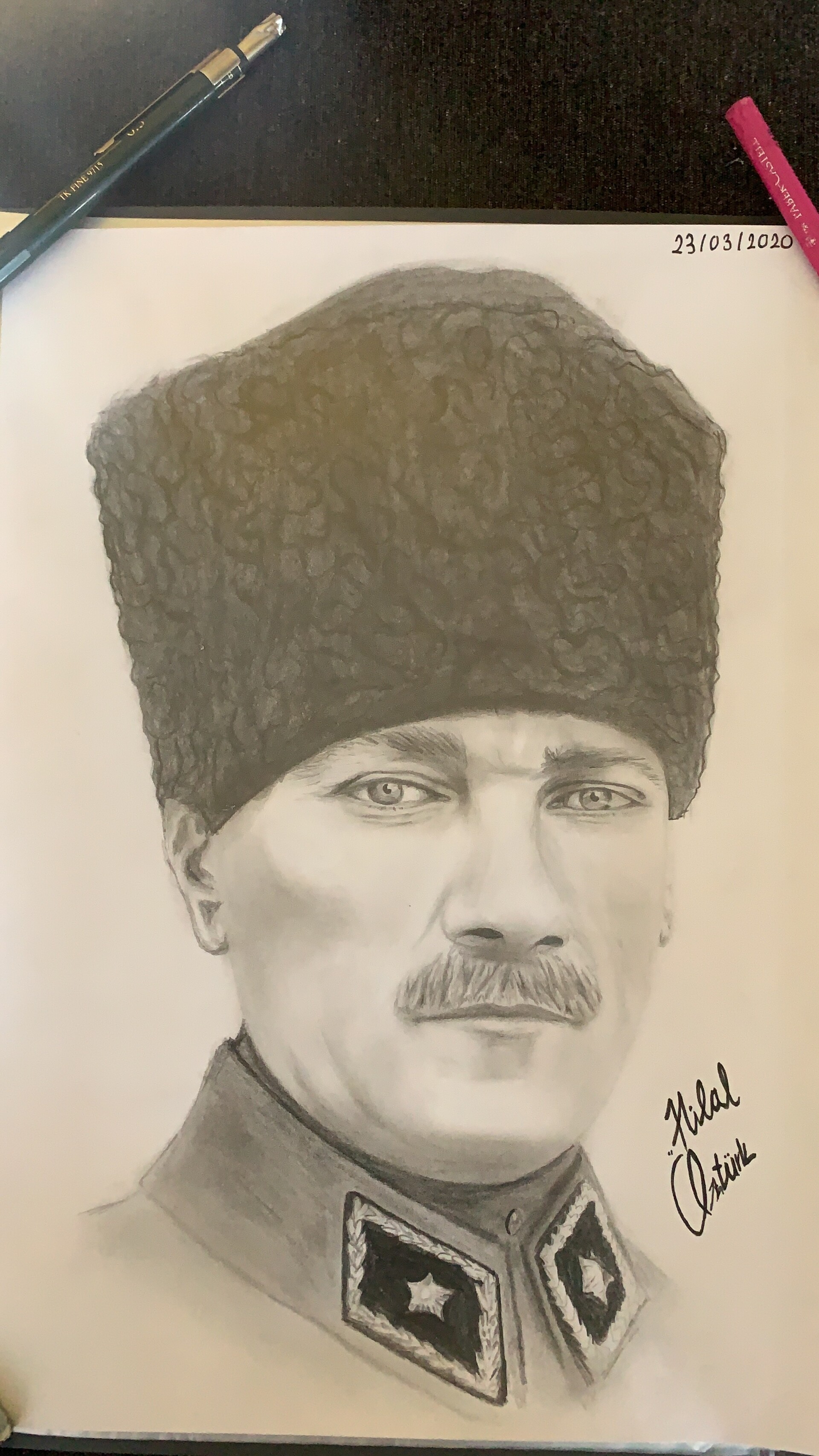 ArtStation - Mustafa Kemal Atatürk pencil drawing