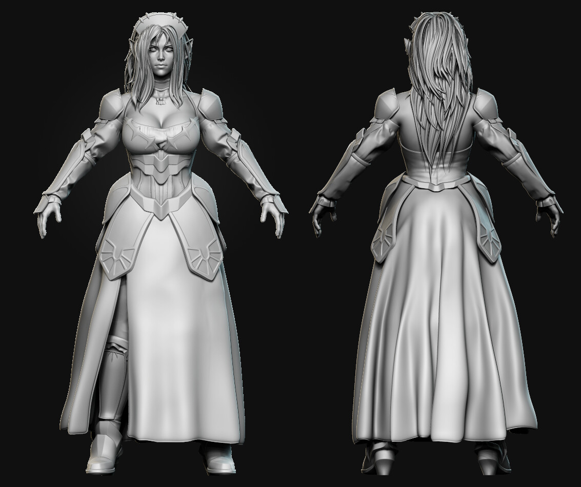 ArtStation - Lady Marine Elf - WIP