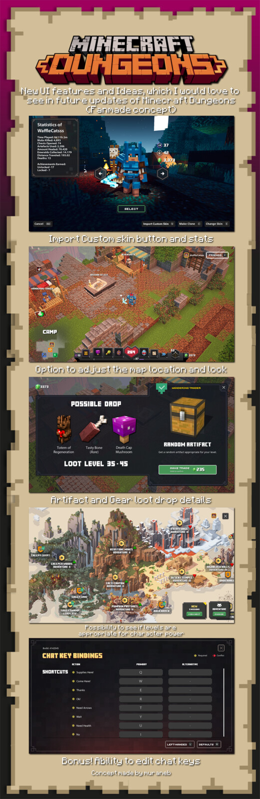 Beata Murane - Minecraft Dungeons UI (Upgrade Suggestions)