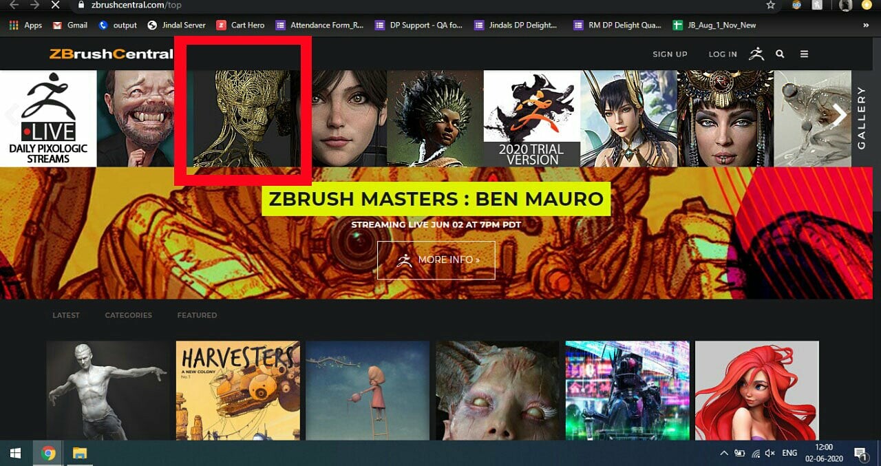 ArtStation - zbrushcentral top row