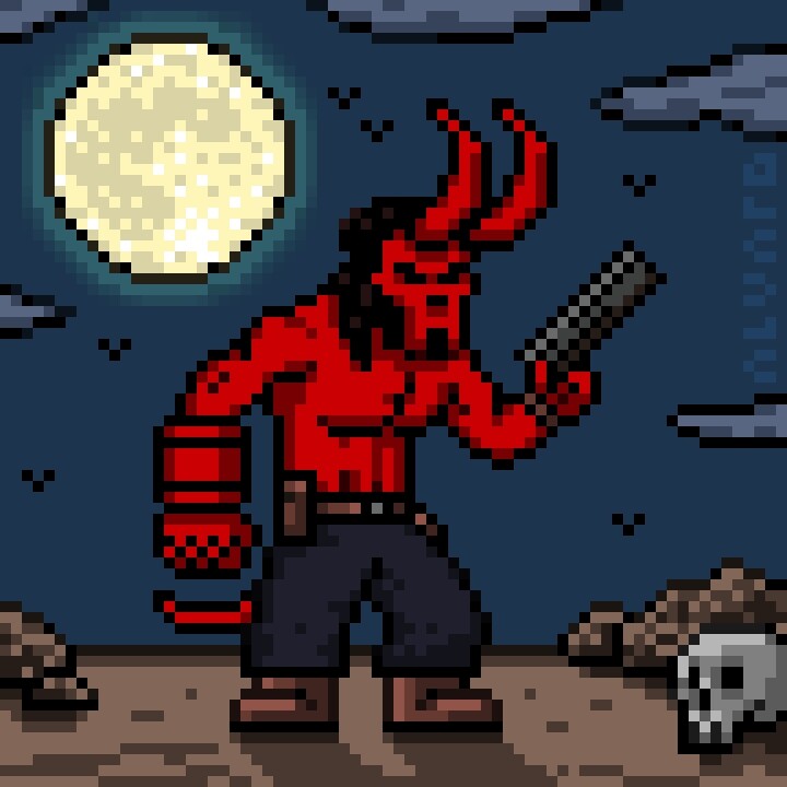 ArtStation - Hellboy Pixel Art