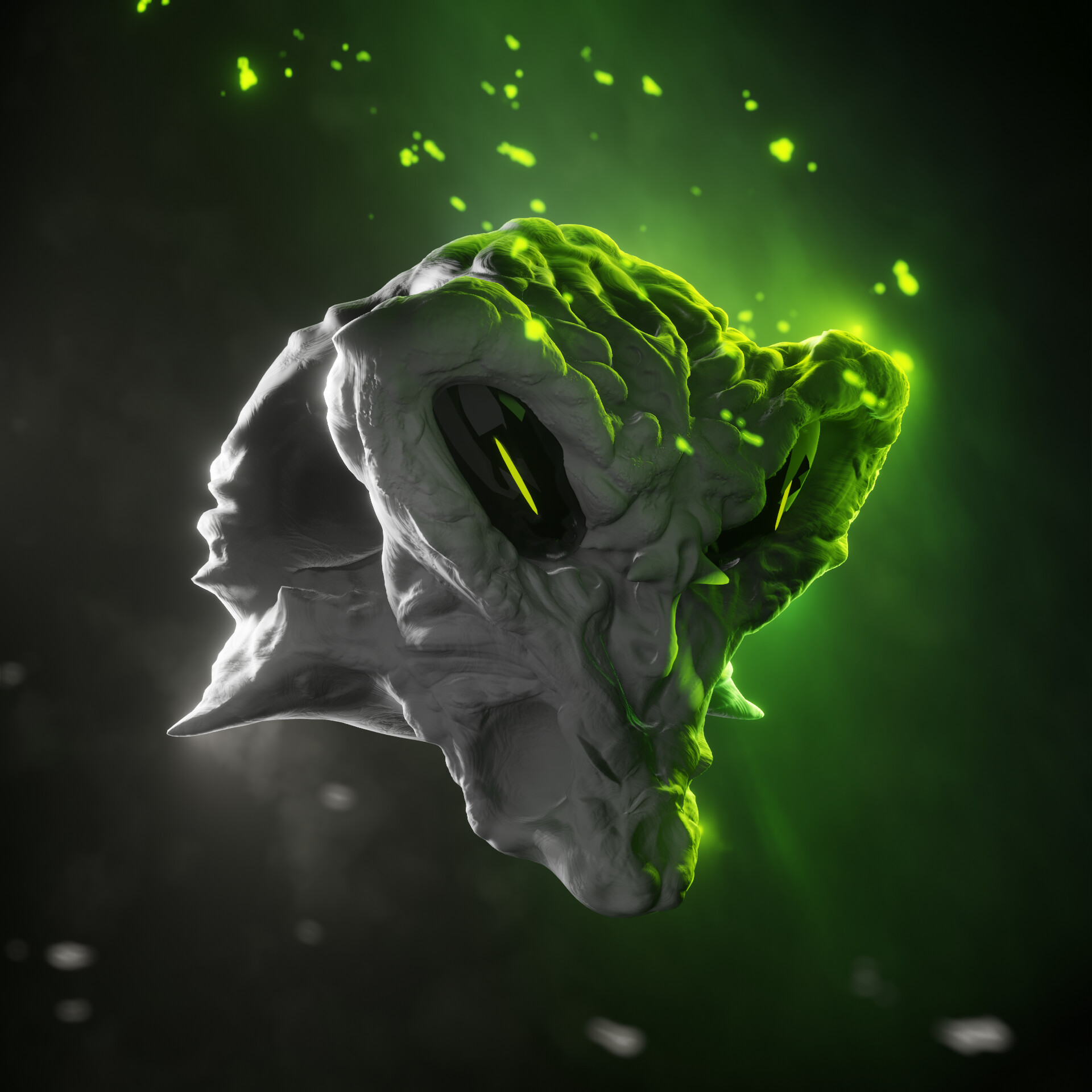 ArtStation - Ancient stone statue .Green