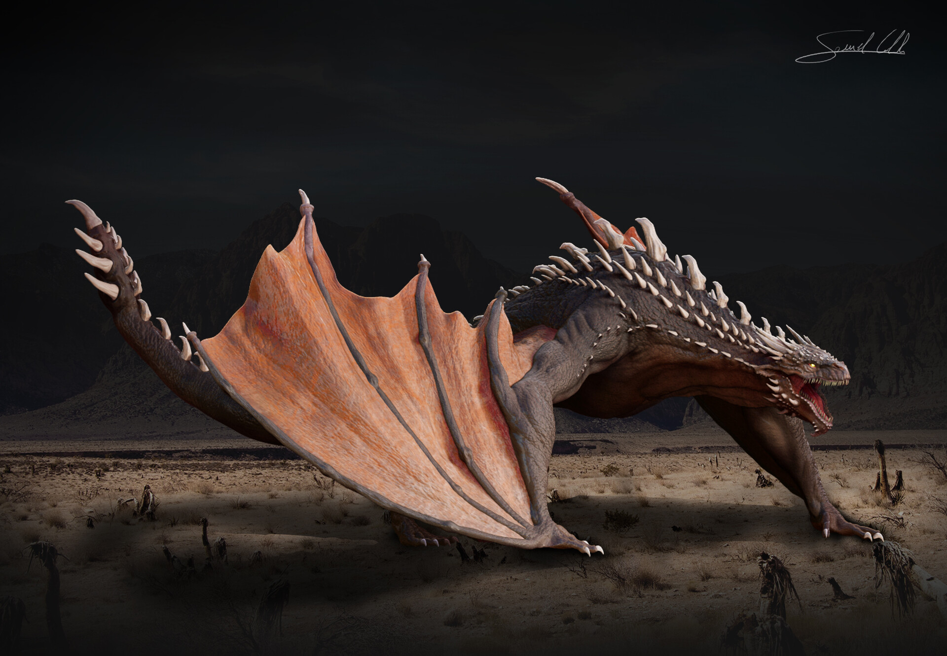 ArtStation - Fantasy Dragon, Samuel Cuadrado