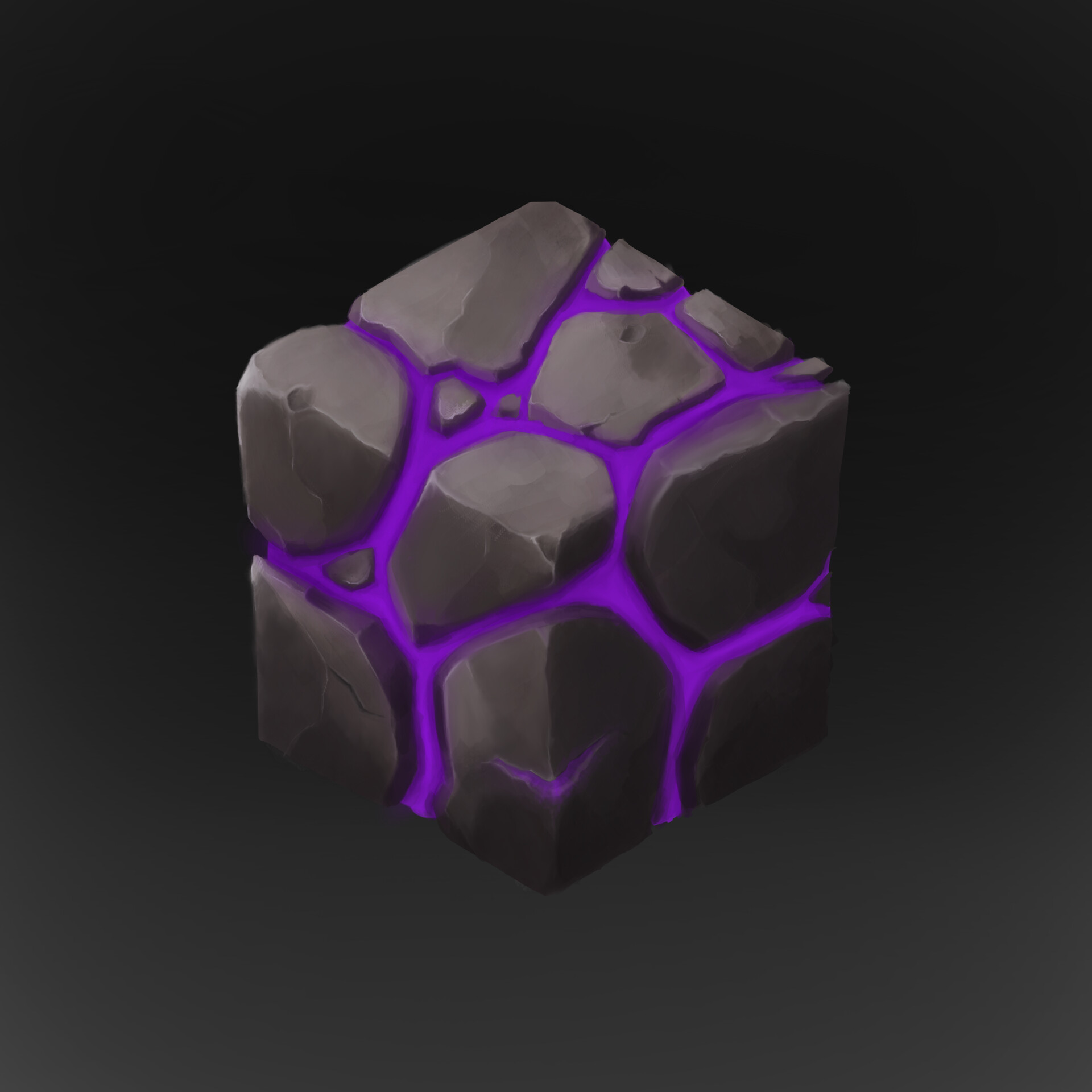 ArtStation - Magic violet stone cube